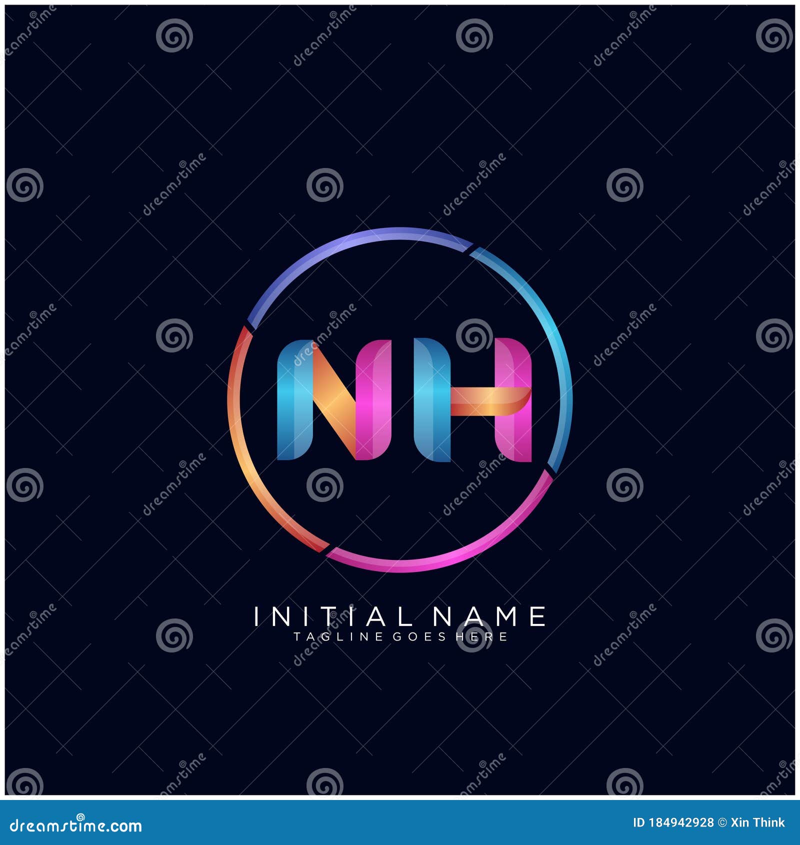 NH Letter Logo Icon Design Template Elements Stock Vector ...