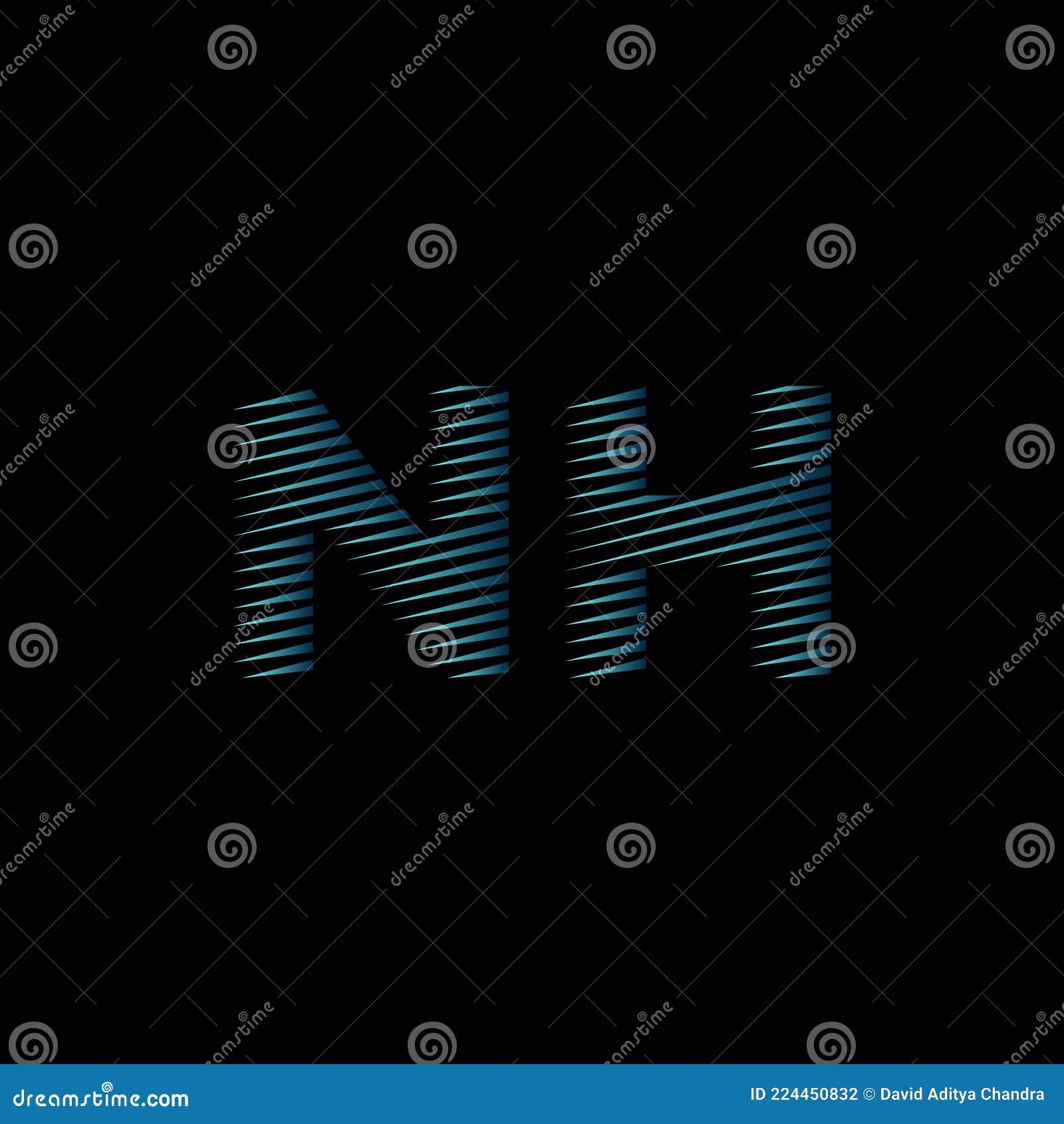 NH Monogram Lines Style Blue Light Vector Stock Vector - Illustration ...