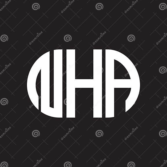 NHA Letter Logo Design on Black Background. NHA Creative Initials ...