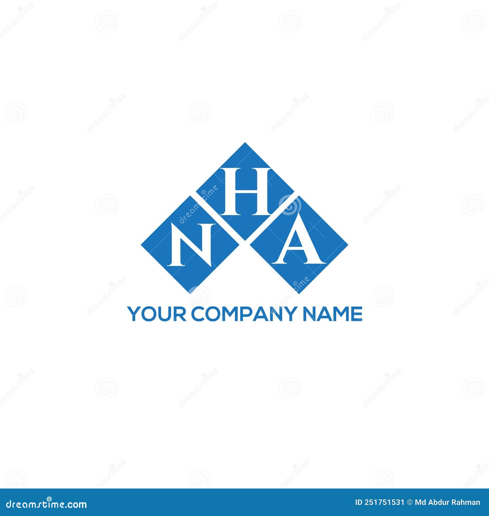 NHA Letter Logo Design on WHITE Background. NHA Creative Initials ...