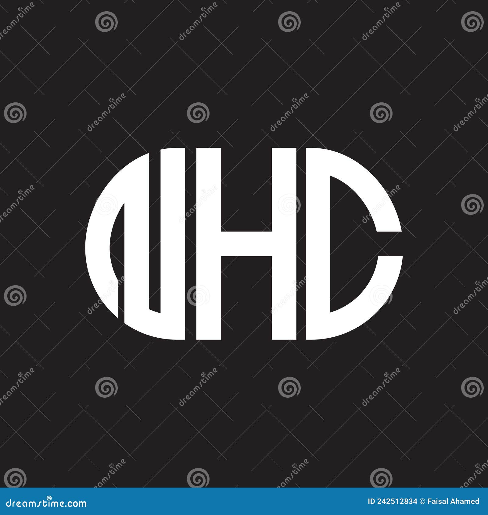 NHC Letter Logo Design on Black Background. NHC Creative Initials ...