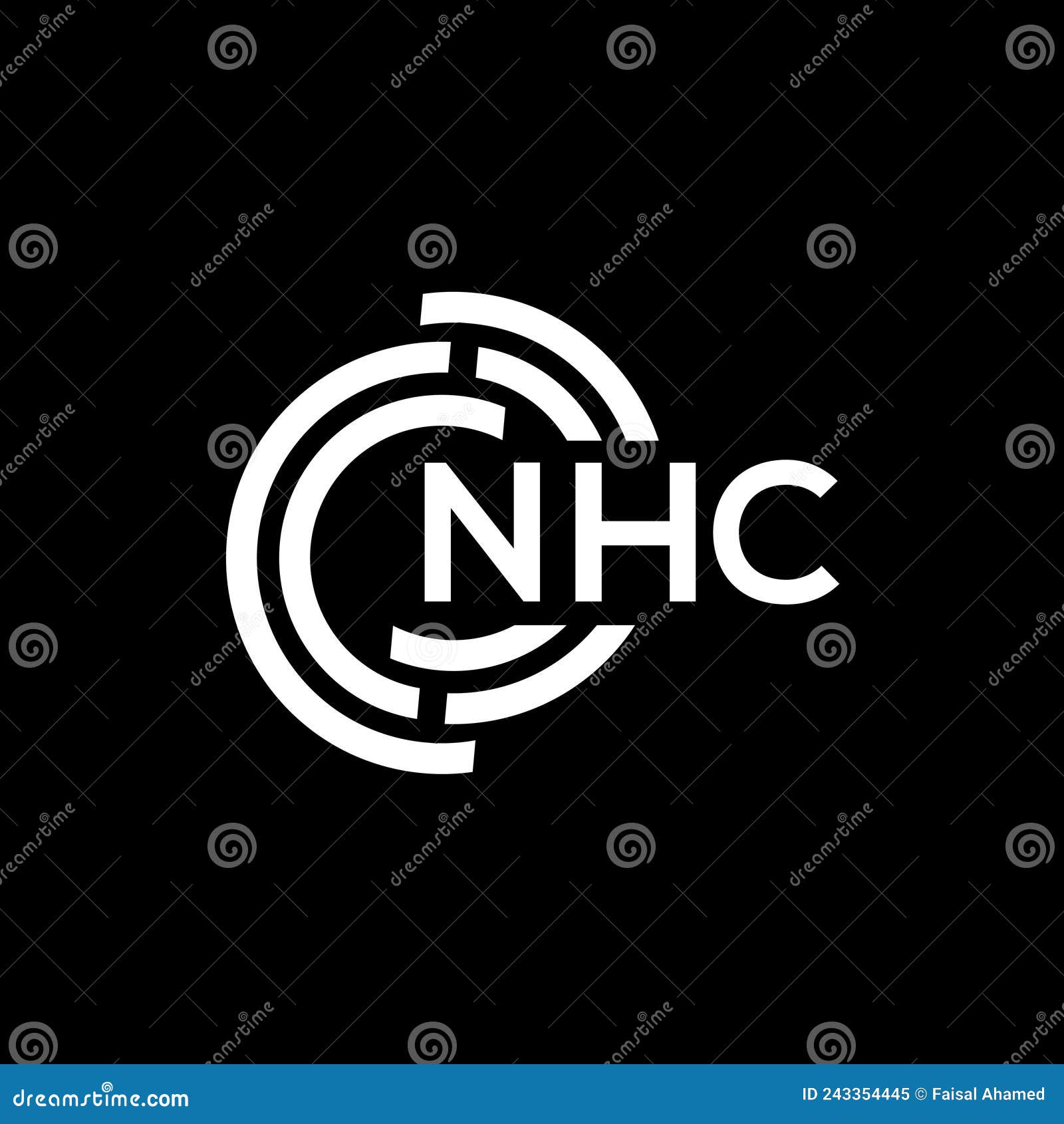 NHC Letter Logo Design. NHC Monogram Initials Letter Logo Concept Stock ...