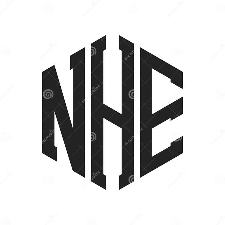 NHE Logo Design. Initial Letter NHE Monogram Logo Using Hexagon Shape ...