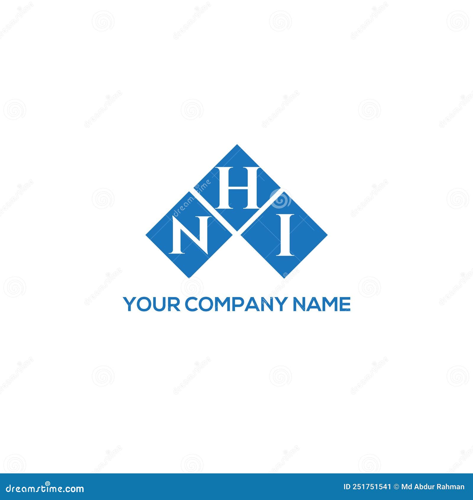 NHI Letter Logo Design on WHITE Background. NHI Creative Initials ...