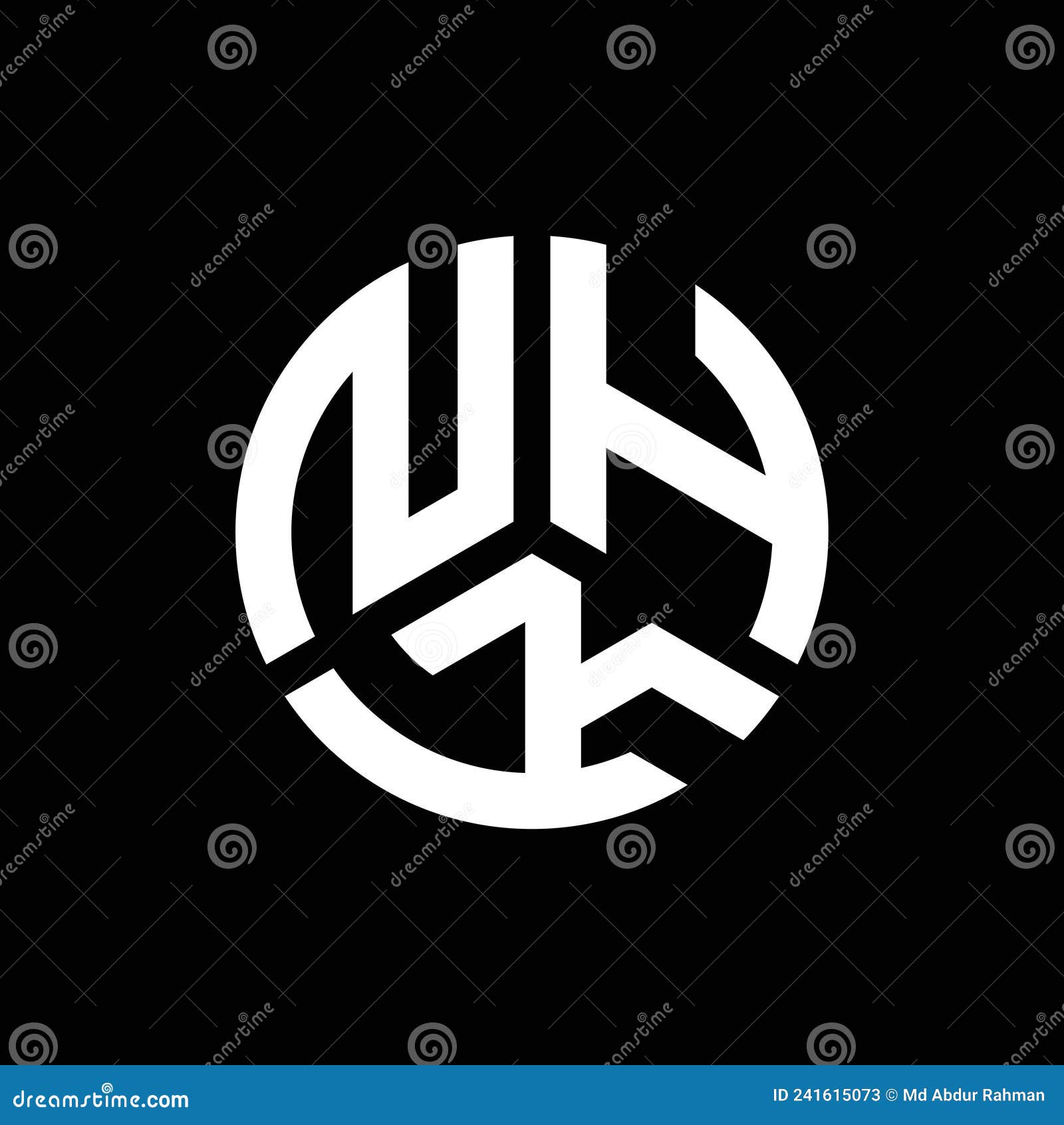 NHK Letter Logo Design on Black Background. NHK Creative Initials ...