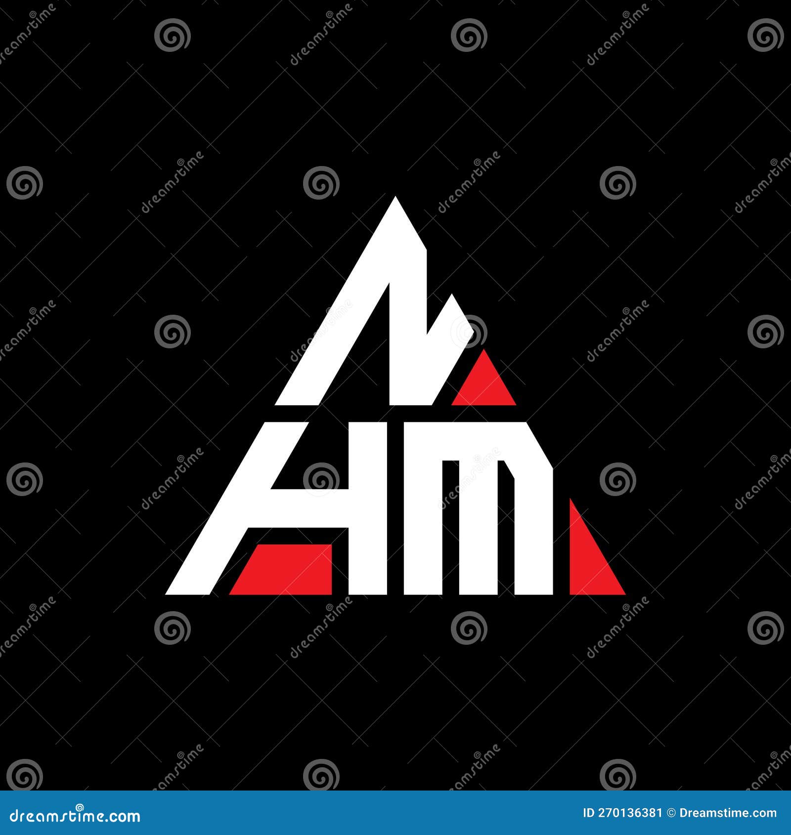 NHM Triangle Letter Logo Design with Triangle Shape. NHM Triangle Logo ...