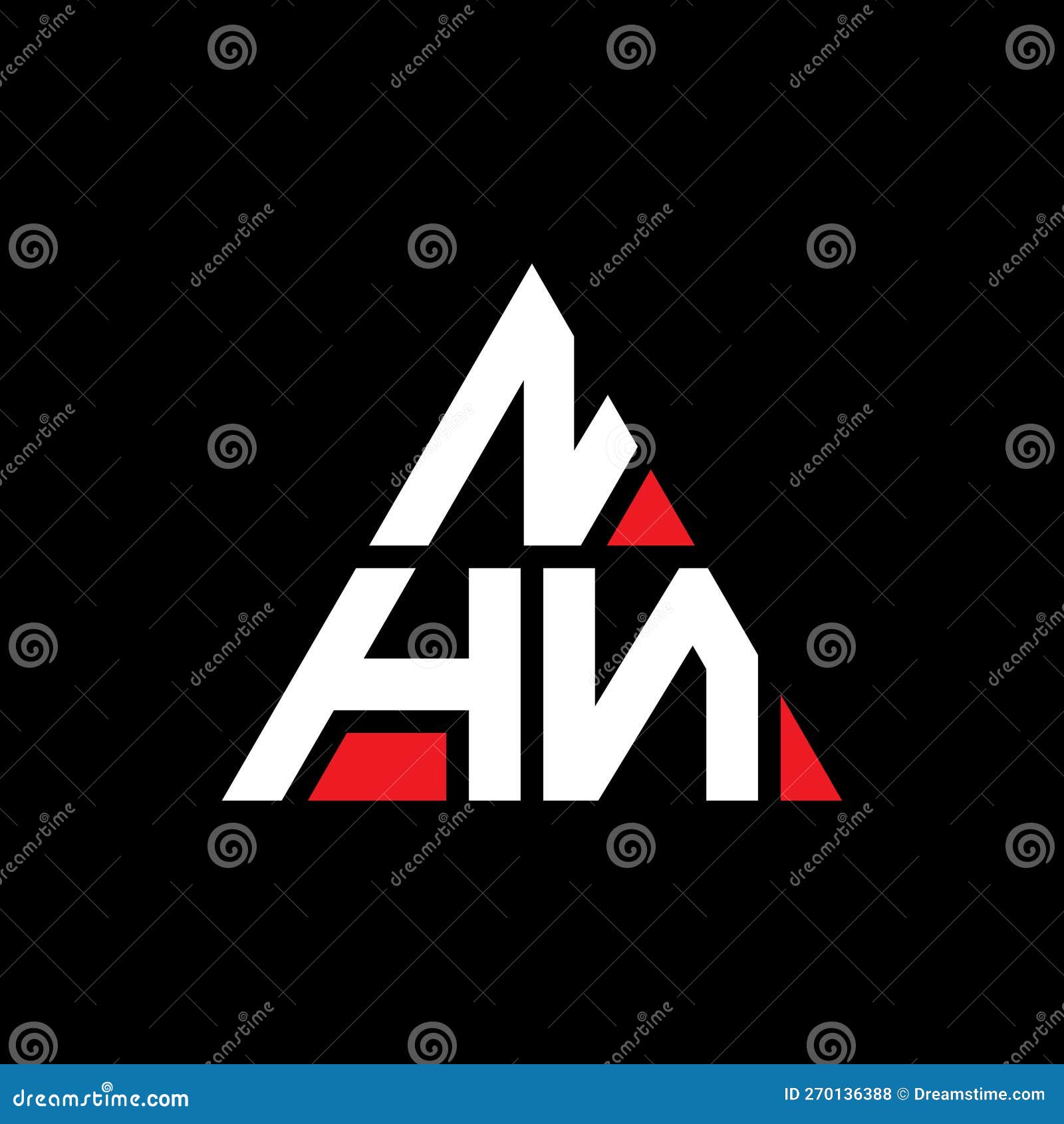 NHN Triangle Letter Logo Design with Triangle Shape. NHN Triangle Logo ...