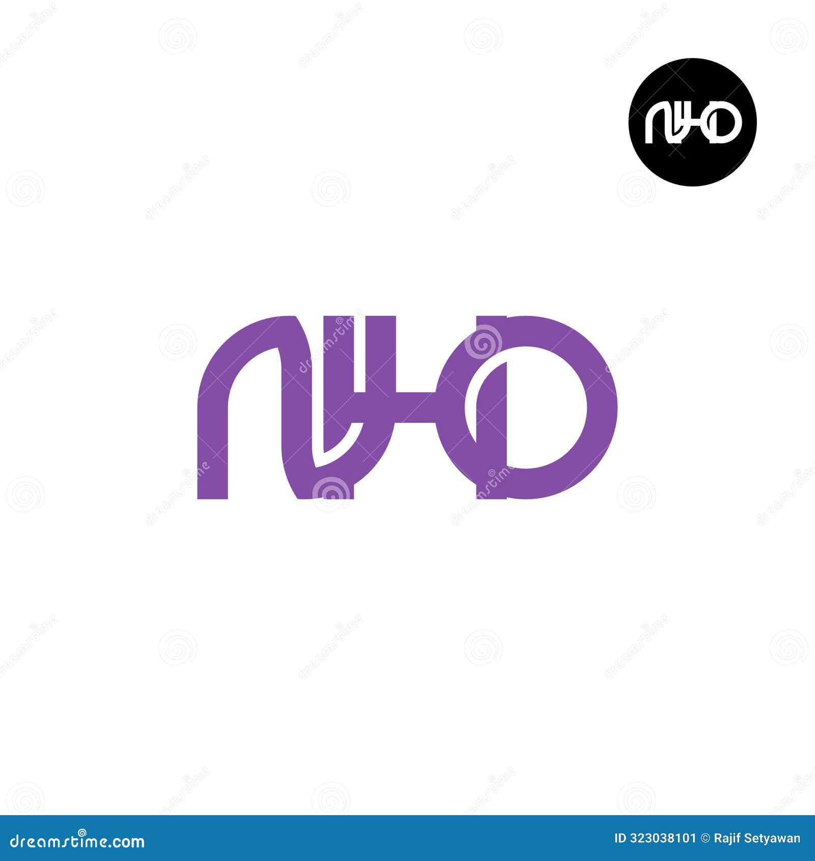 NHO Logo Letter Monogram Design Stock Vector - Illustration of brand ...