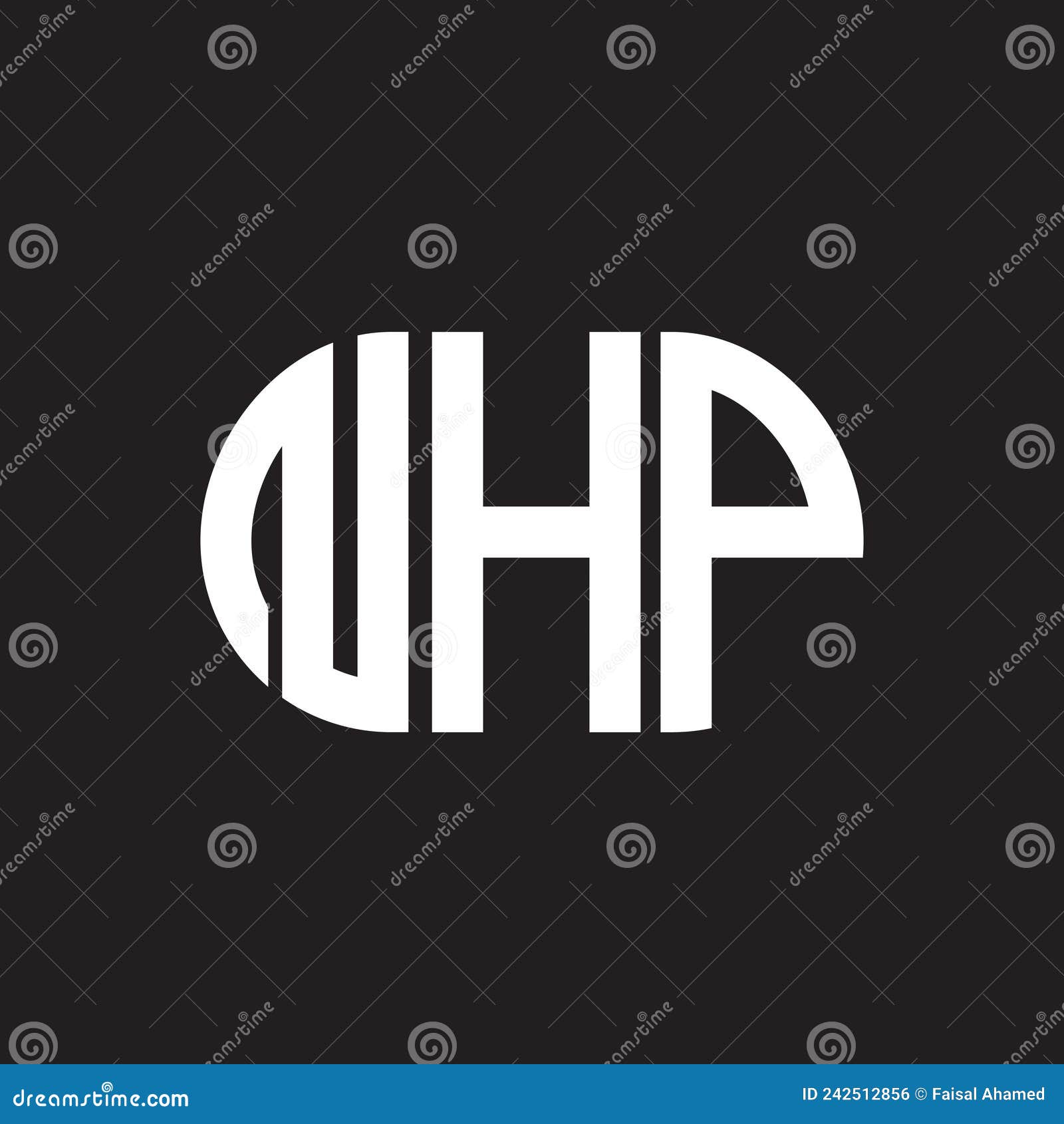 NHP Letter Logo Design on Black Background. NHP Creative Initials ...