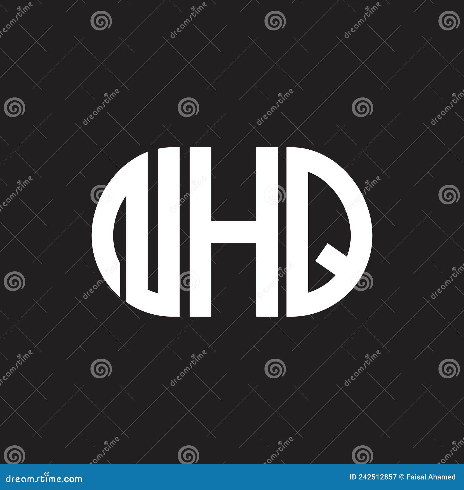 NHQ Letter Logo Design on Black Background. NHQ Creative Initials ...