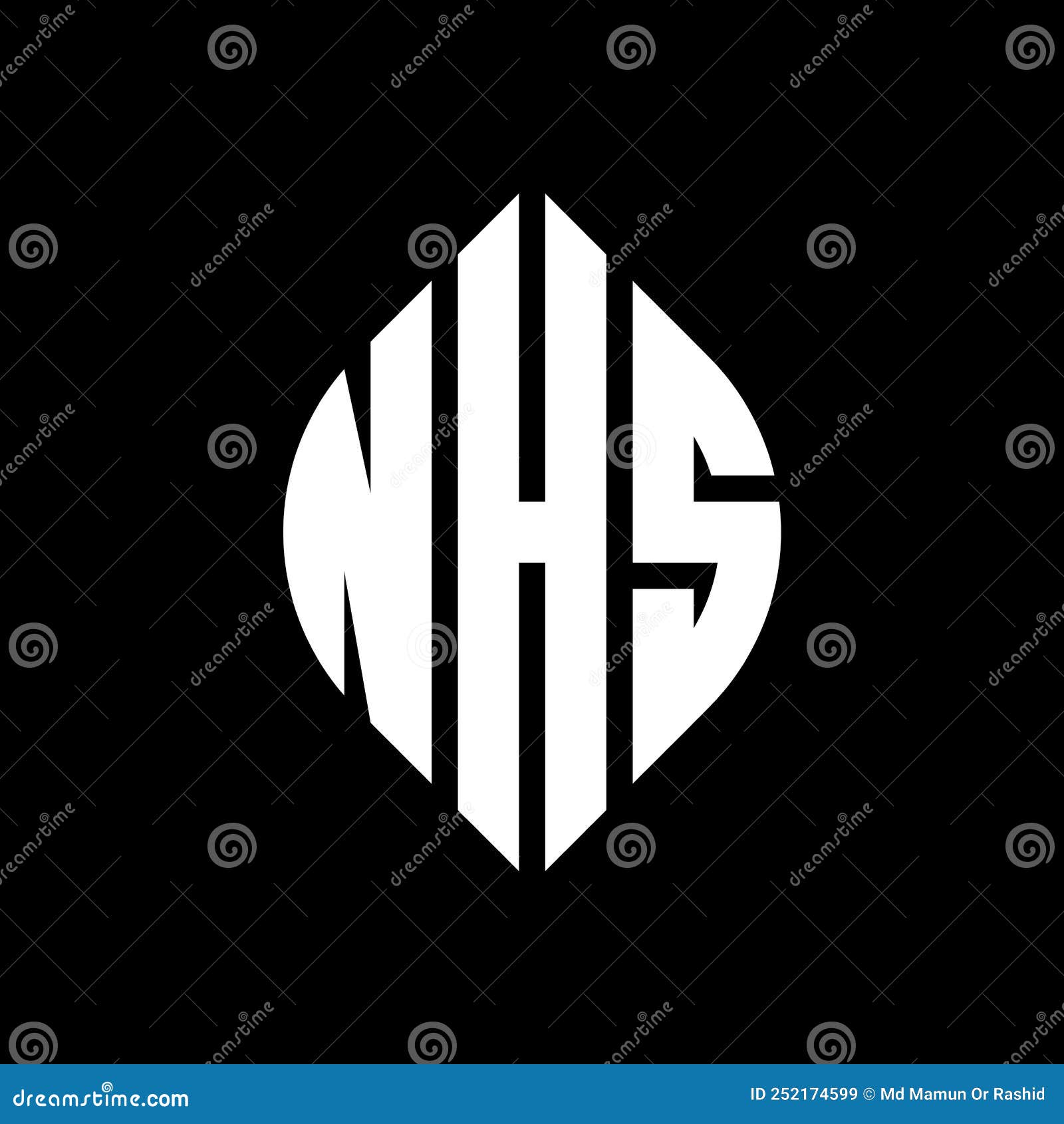 NHS Circle Letter Logo Design with Circle and Ellipse Shape. NHS ...