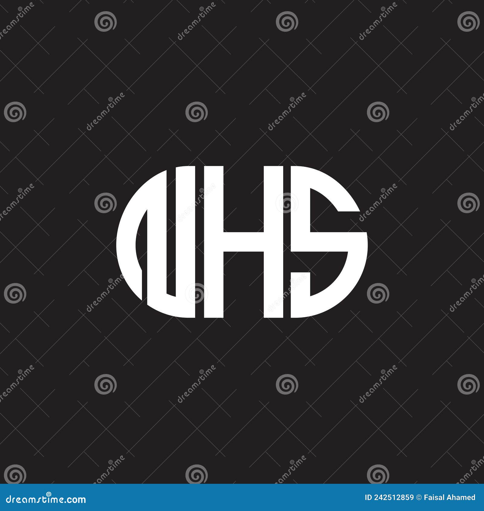 NHS Letter Logo Design on Black Background. NHS Creative Initials ...