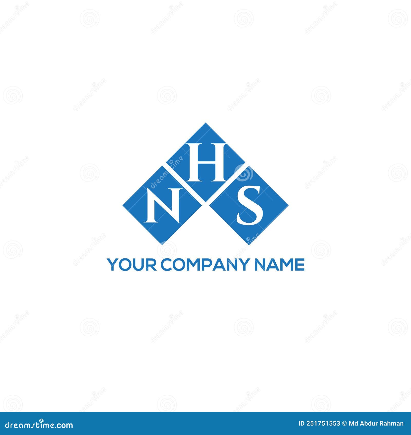 NHS Letter Logo Design on WHITE Background. NHS Creative Initials ...