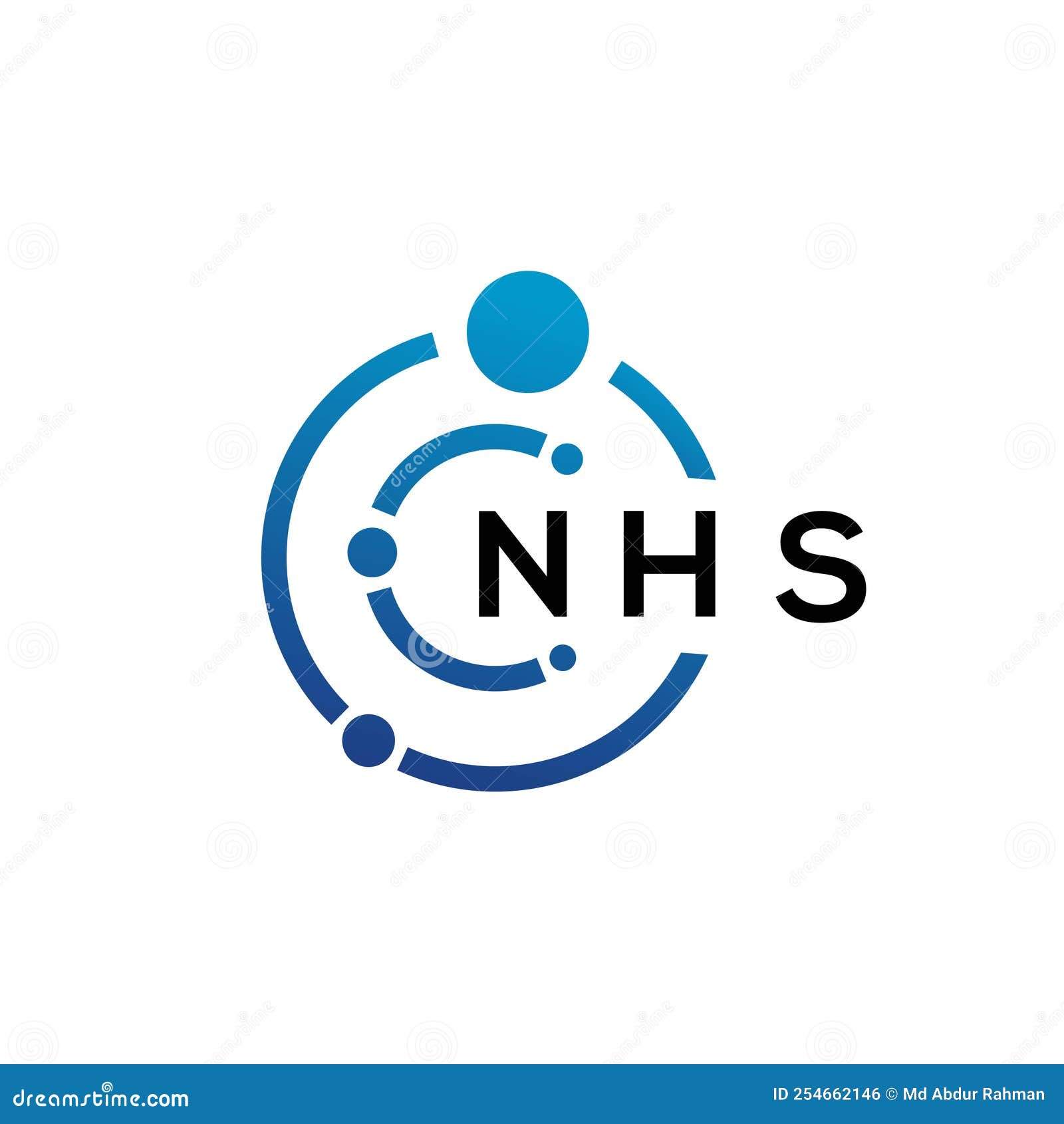NHS Letter Technology Logo Design On White Background. NHS Creative ...