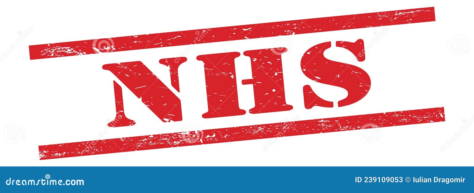 NHS Text on Red Grungy Lines Stamp Stock Illustration - Illustration of ...