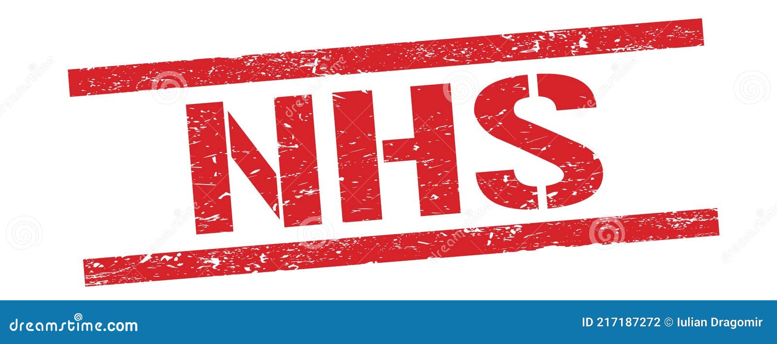 NHS Text on Red Vintage Lines Stamp Stock Illustration - Illustration ...