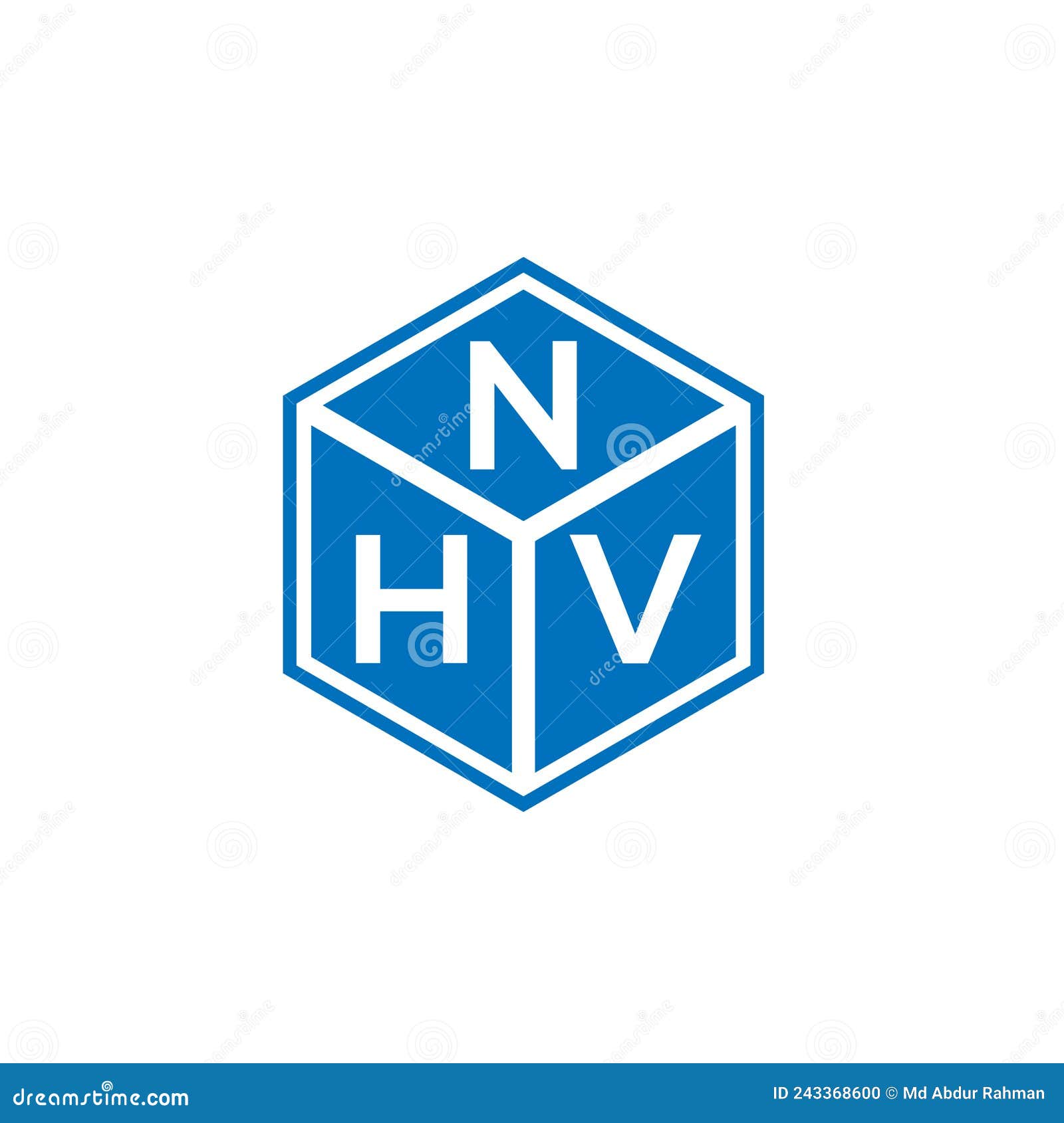 NHV Letter Logo Design on Black Background. NHV Creative Initials ...