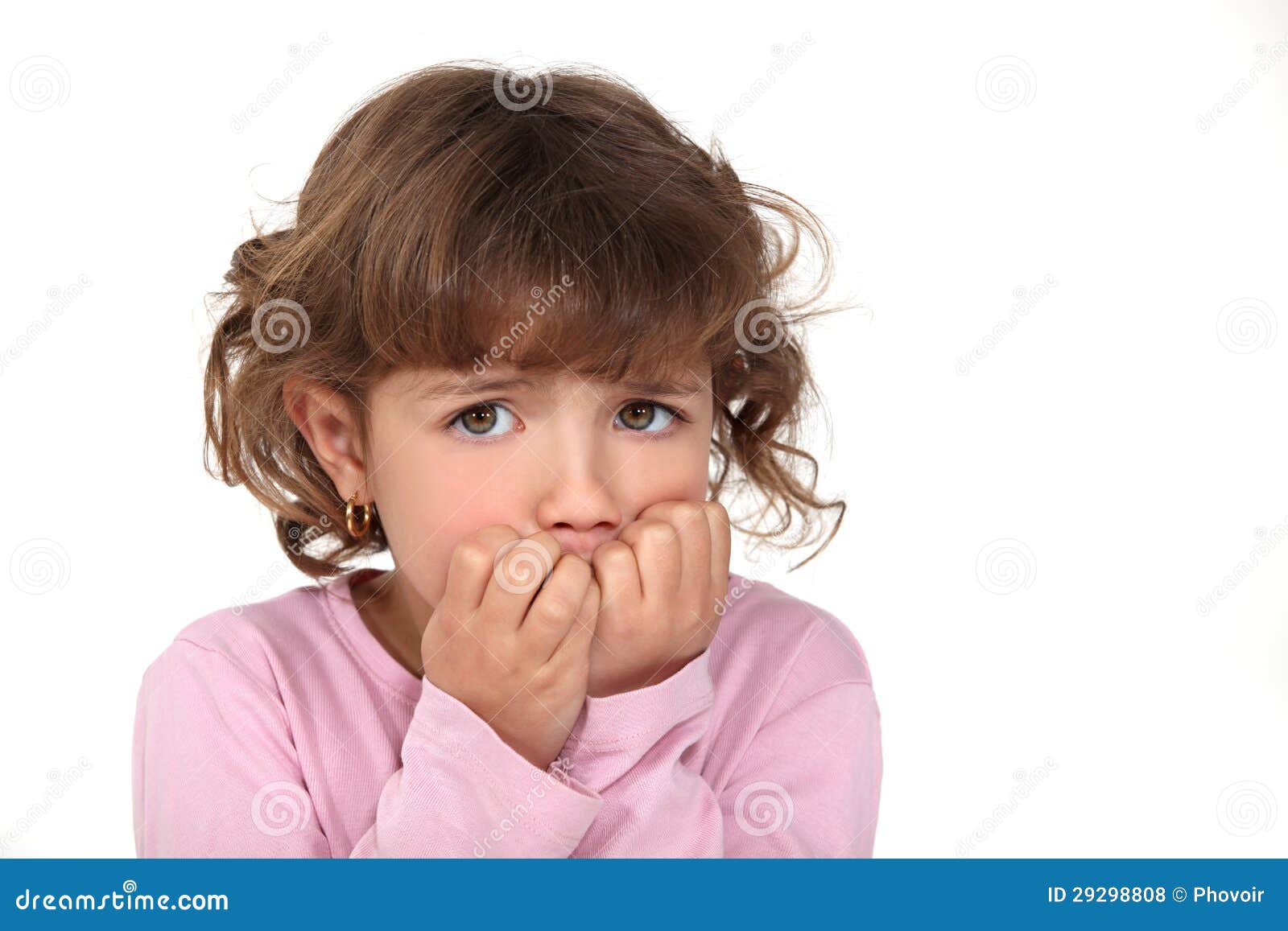 Niña asustada foto de archivo. Imagen de reflexionar - 29298808