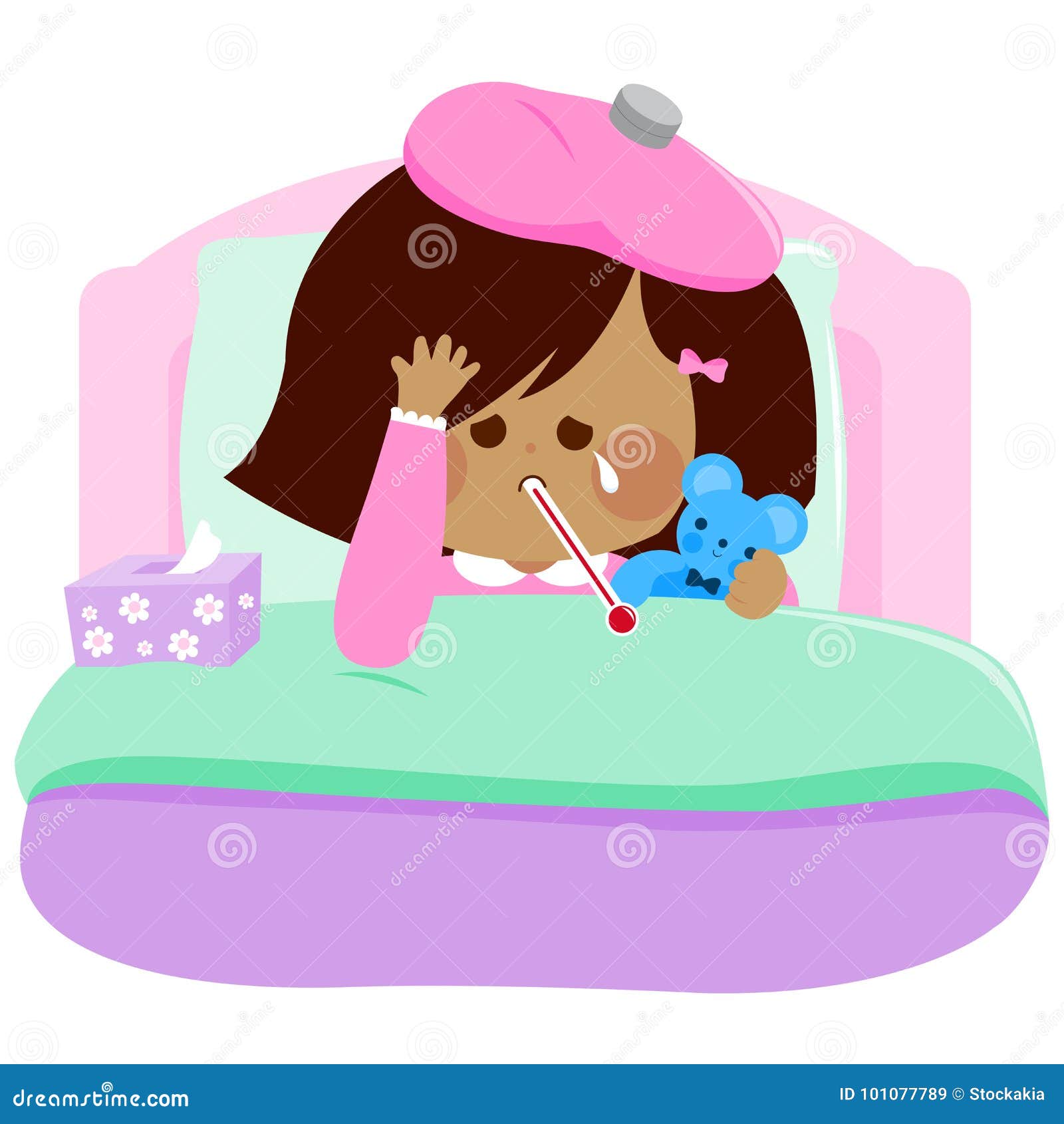 Caricatura De Niña Enferma