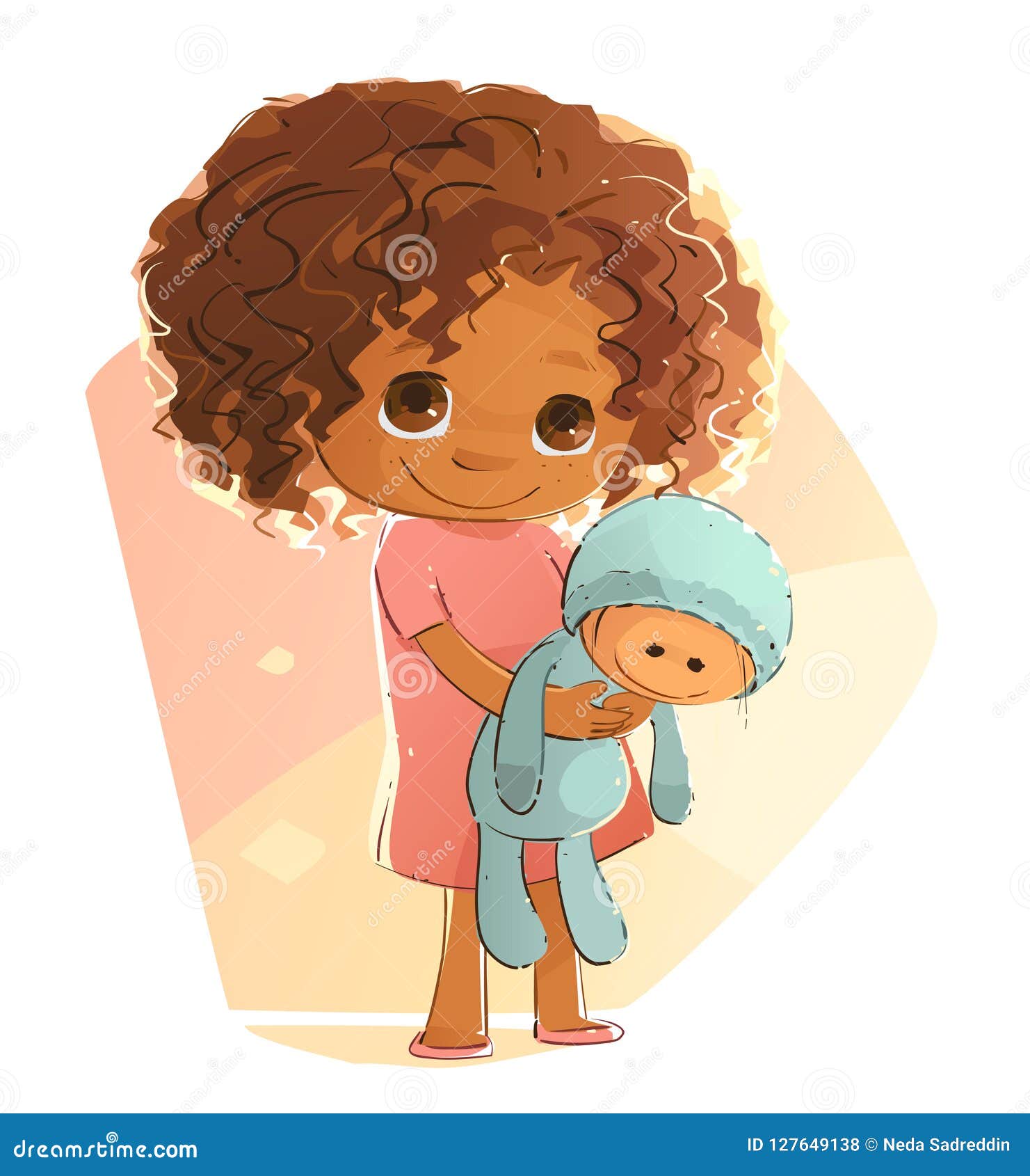 Niña tímida ilustración del vector. Ilustración de lindo - 127649138