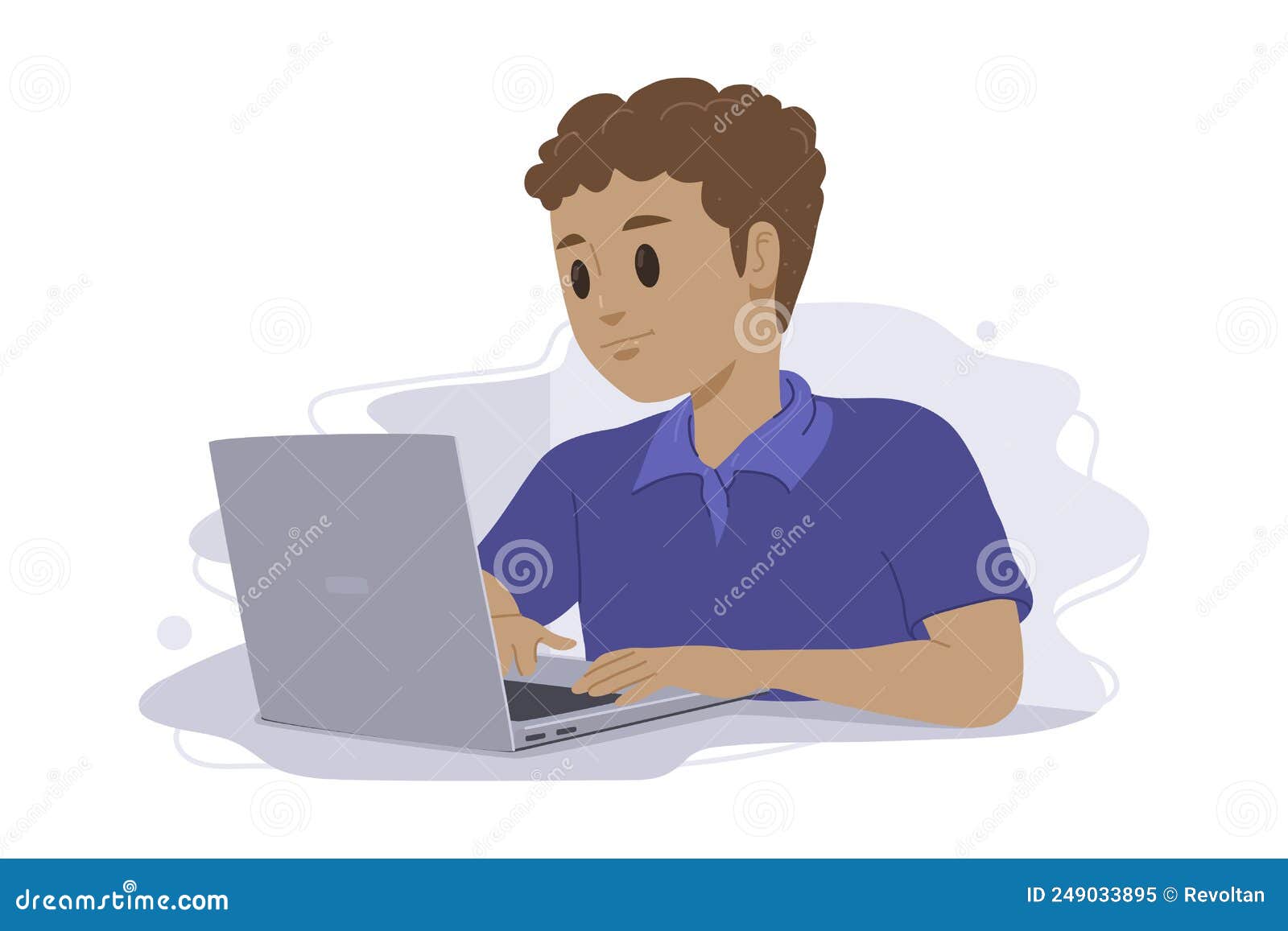 Niño Aprendiendo a Codificar En Un Equipo Ilustración del Vector ...