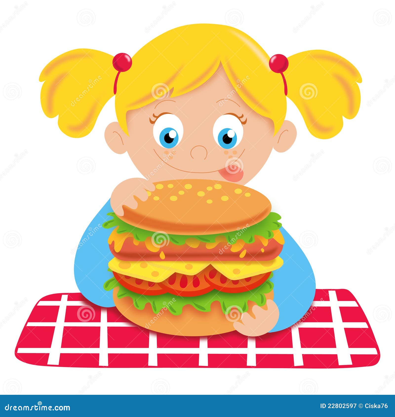 Niño hambriento stock de ilustración. Ilustración de emparedado - 22802597