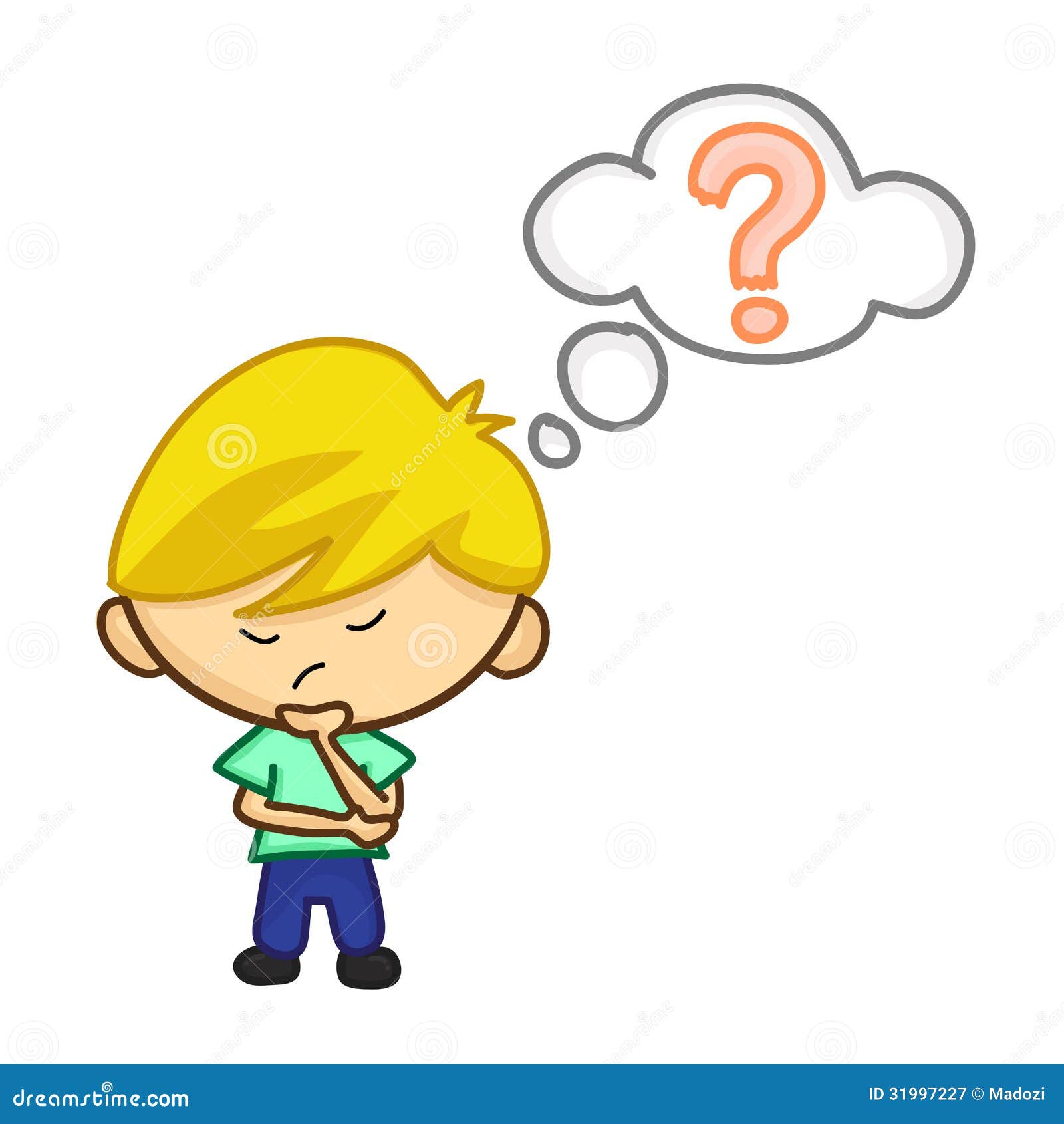 Niño Pequeño Que Tiene Dudas Ilustración del Vector - Ilustración de ...