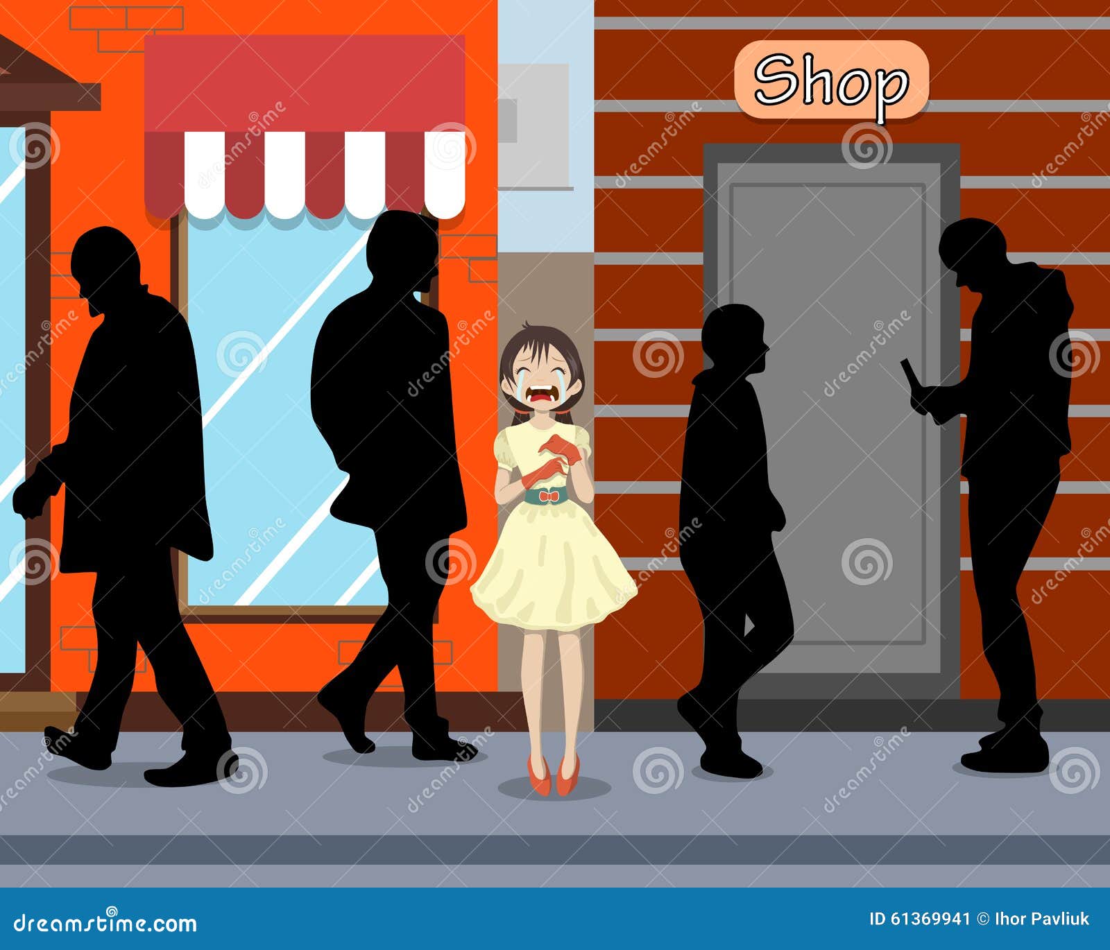 Niño perdido ilustración del vector. Ilustración de problemas - 61369941