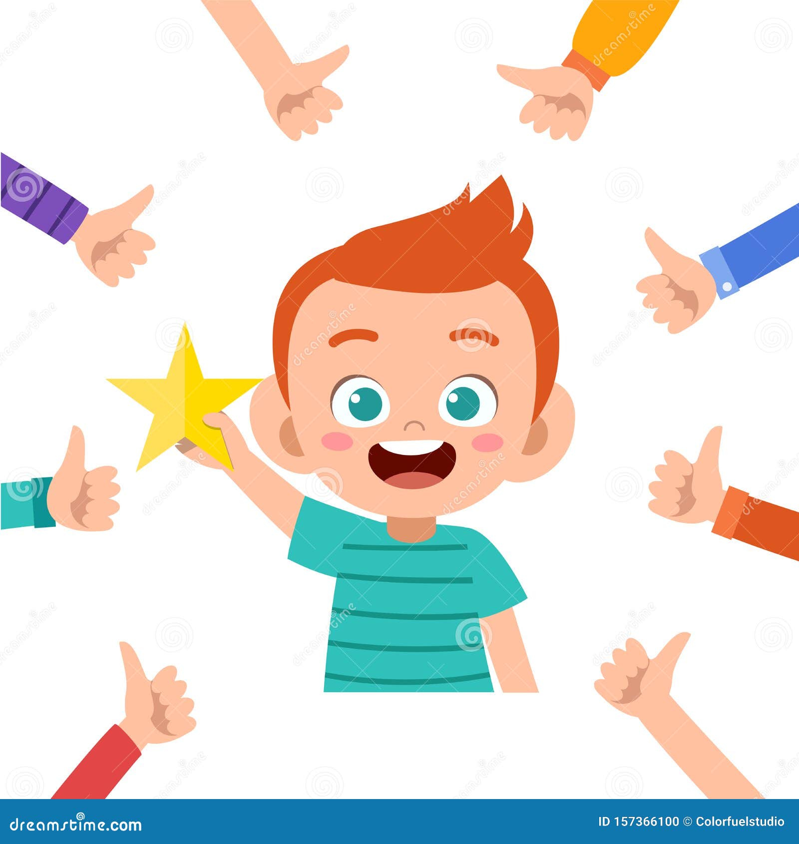 NiÃ±o Recibe Elogios Vectoriales Stock de ilustración - Ilustración de ...