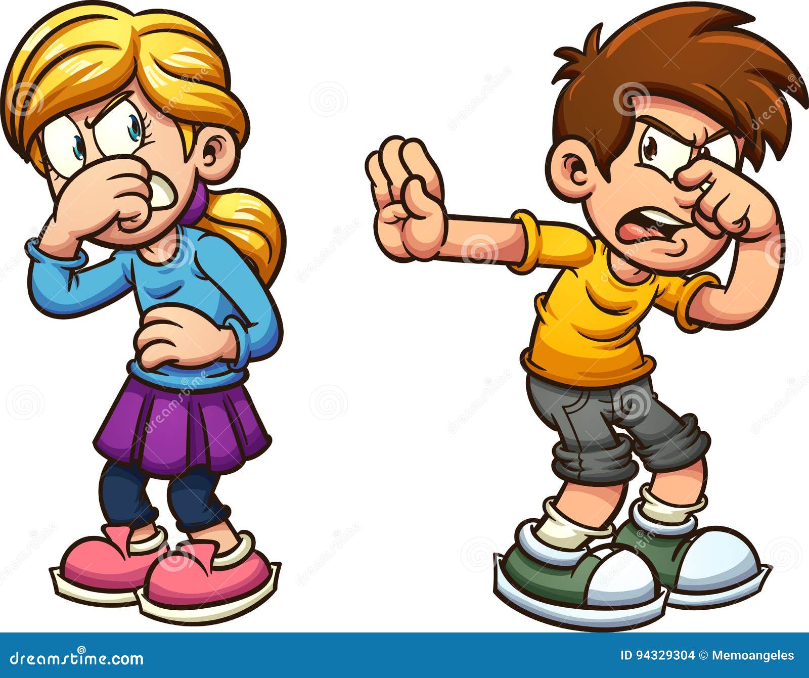 Niños asqueados ilustración del vector. Ilustración de blanco - 94329304