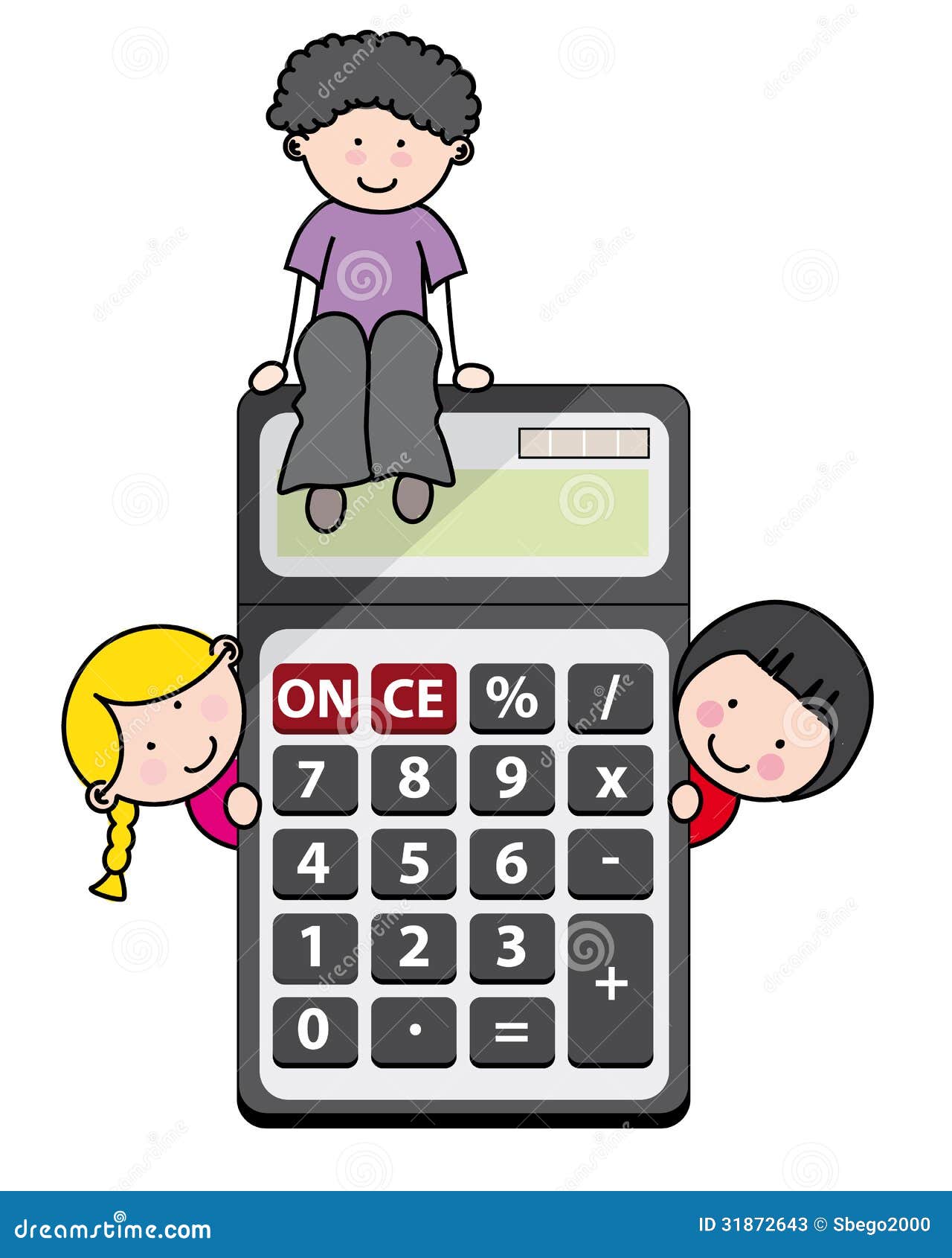 Niños con una calculadora ilustración del vector. Ilustración de redes ...