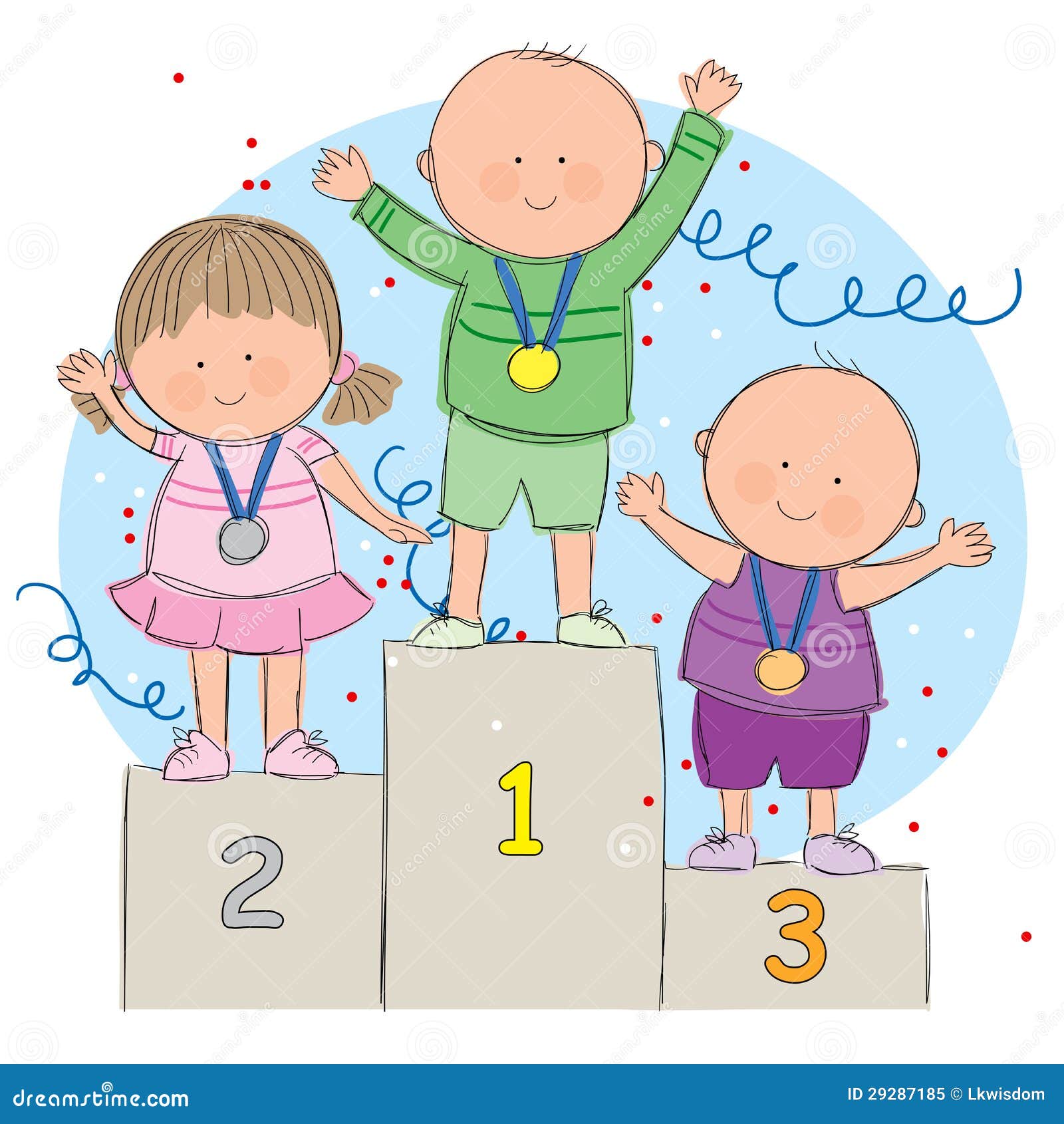 Niños en el podio ilustración del vector. Ilustración de atletas - 29287185