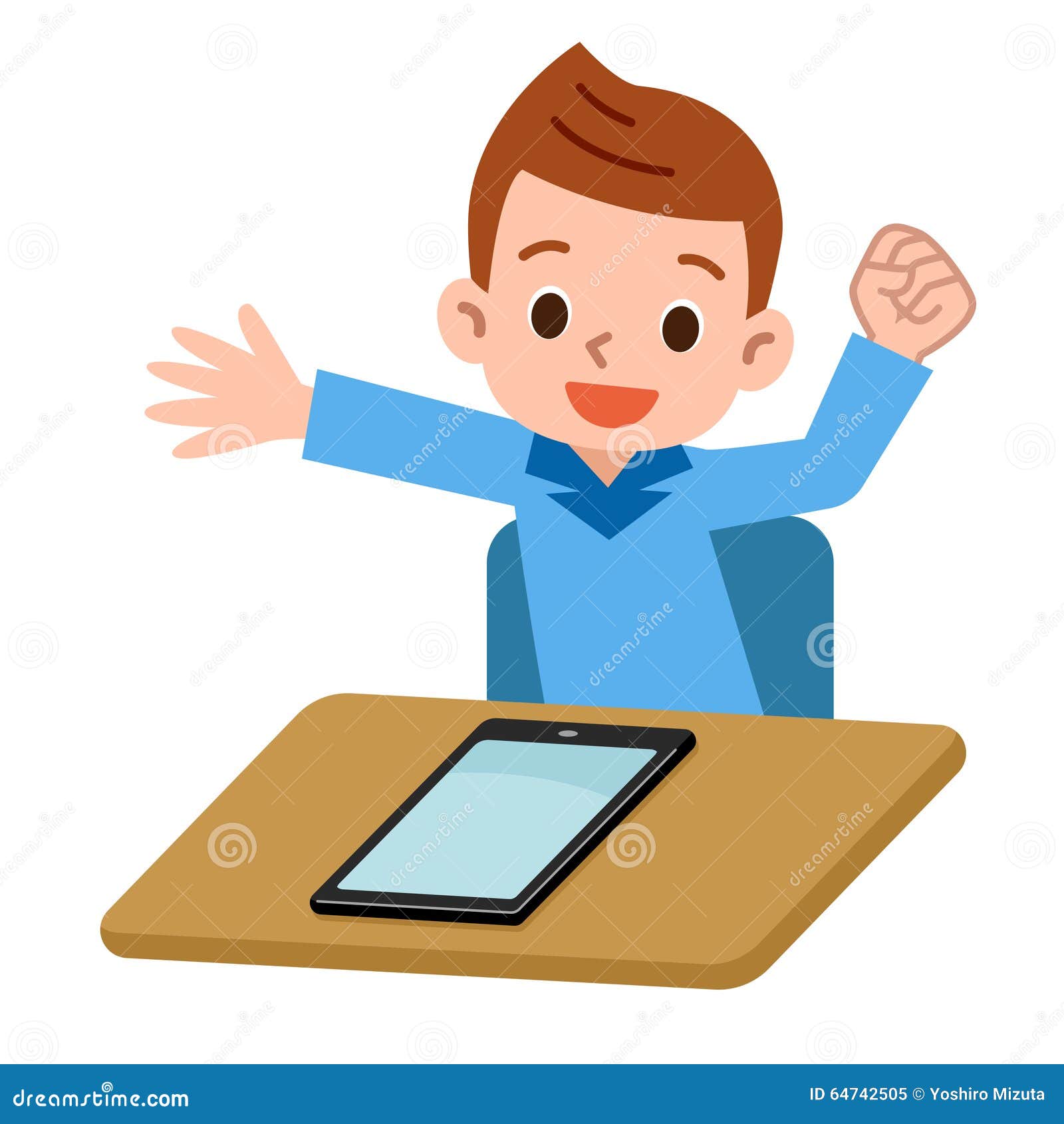 Niños Que Juegan En La Tableta Ilustración del Vector - Ilustración de ...