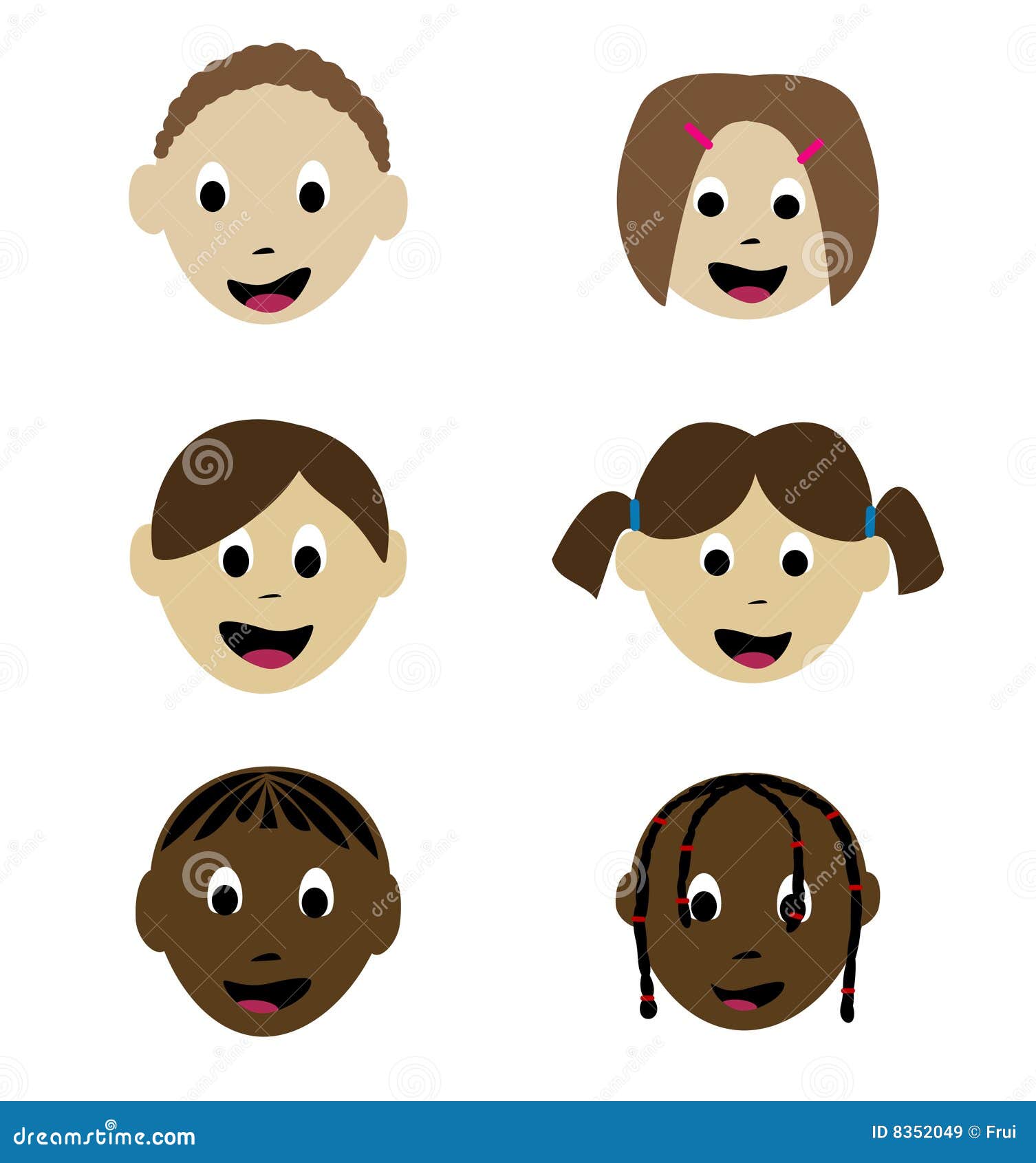 Niños sonrientes ilustración del vector. Ilustración de aislado - 8352049