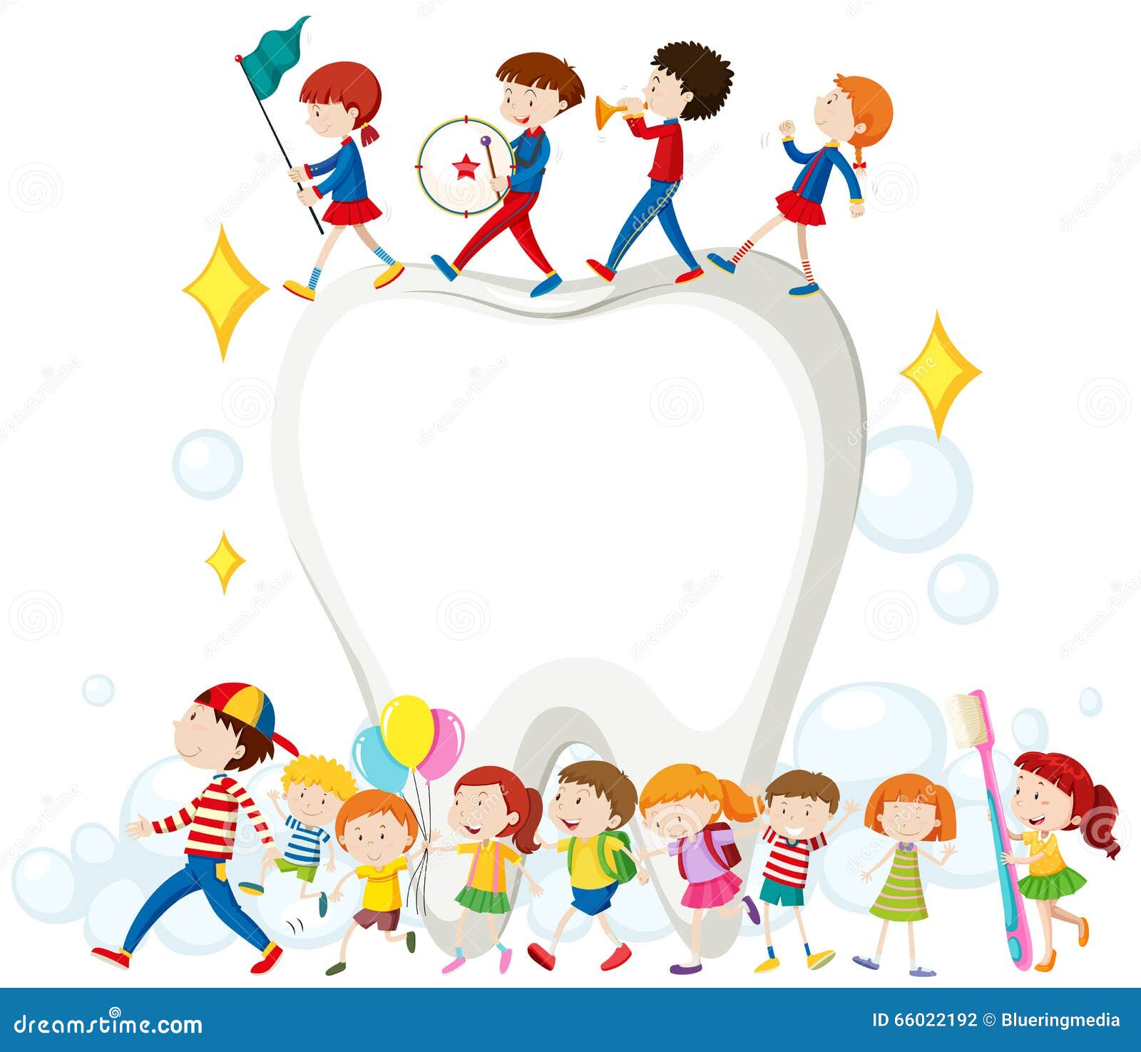 Niños y dientes limpios ilustración del vector. Ilustración de diente ...