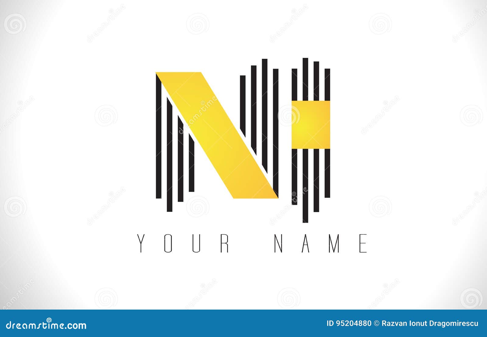 NI Black Lines Letter Logo. Creative Line Letters Vector Templat Stock ...
