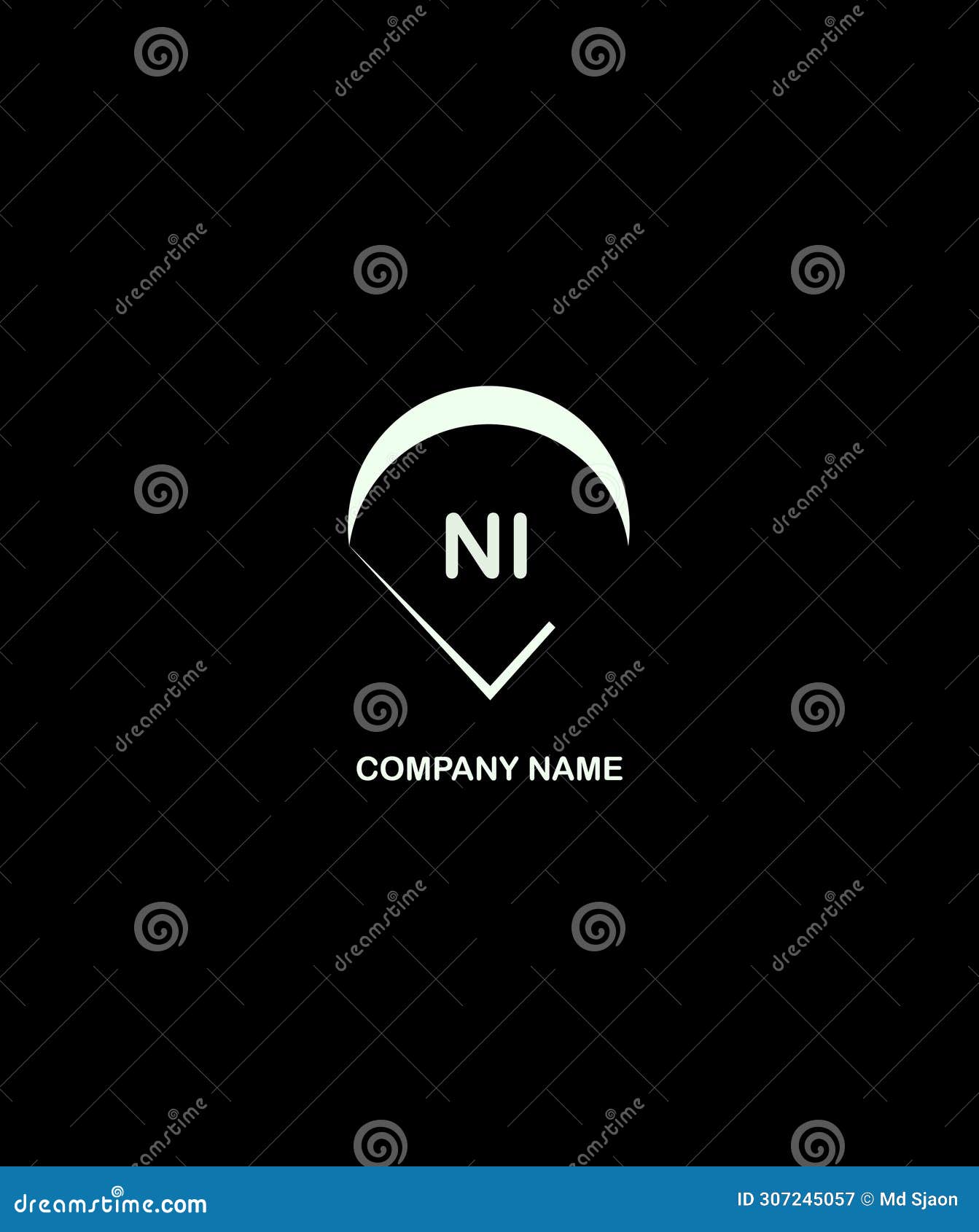 Unique Attractive NI Letter Logo Design Template Stock Vector ...