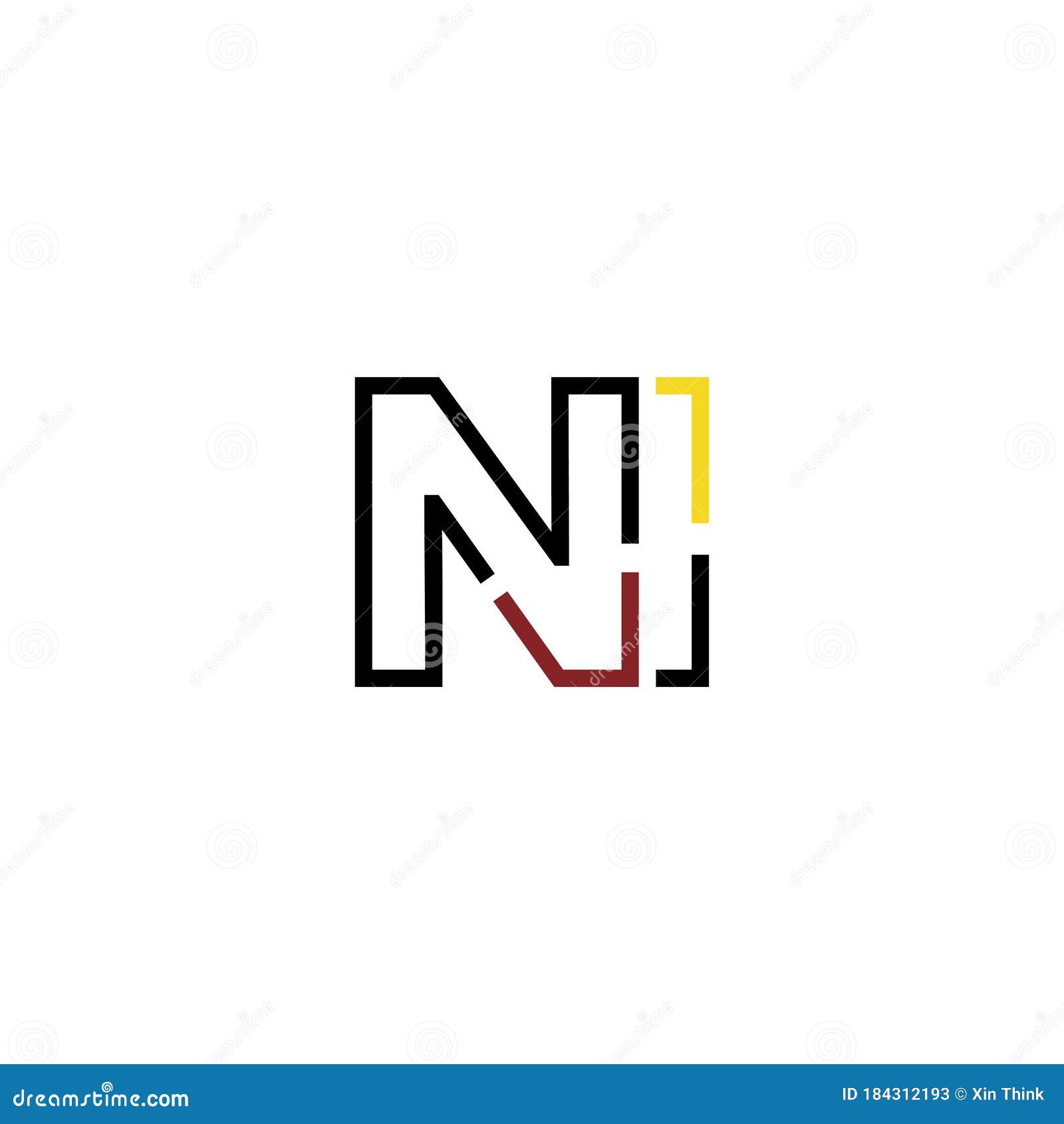 NI Letter Logo Icon Design Template Elements Stock Vector ...