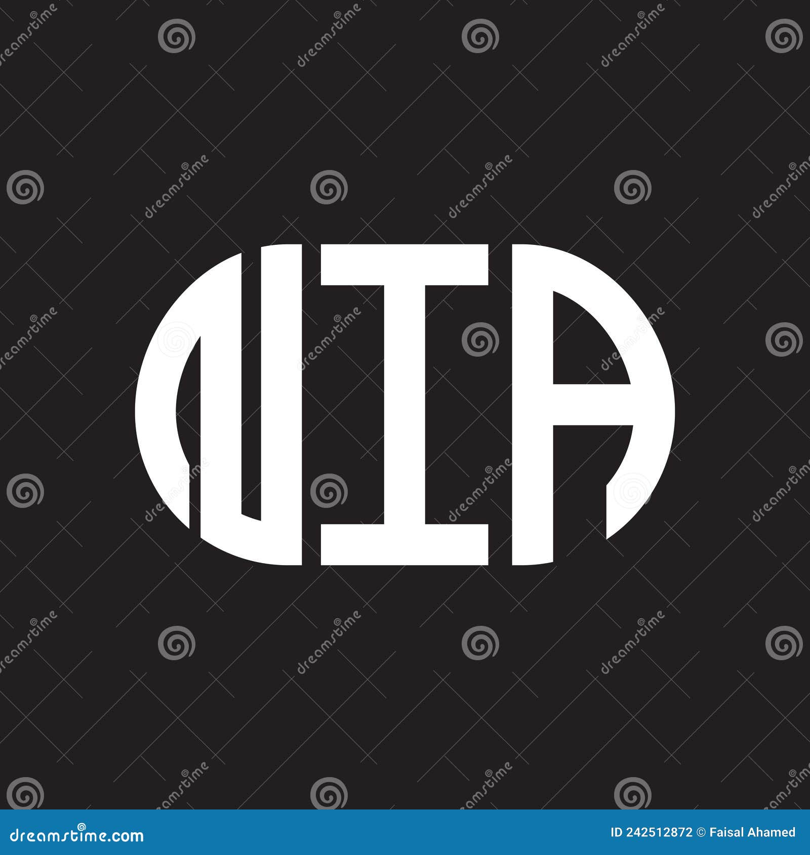 NIA Letter Logo Design on Black Background. NIA Creative Initials ...