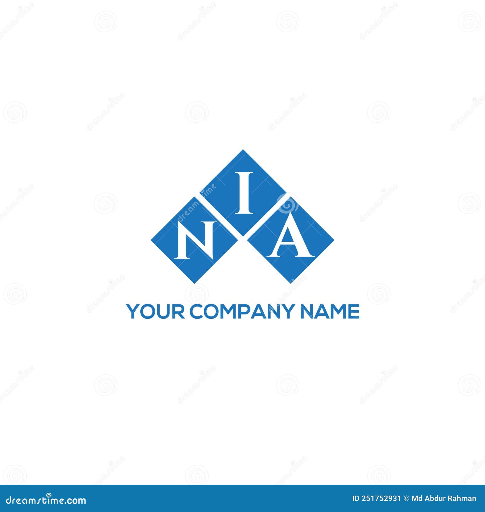 NIA Letter Logo Design on WHITE Background. NIA Creative Initials ...