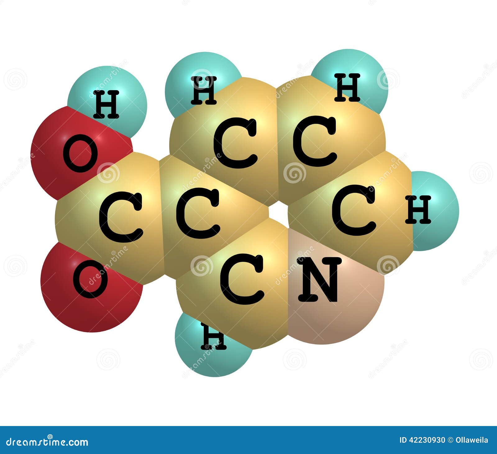 Niacin (B3) Molecular Structure on White Background Stock Illustration ...