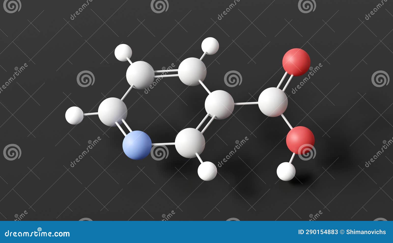 Niacin Molecule, Molecular Structure, Nicotinic Acid, Ball and Stick 3d ...