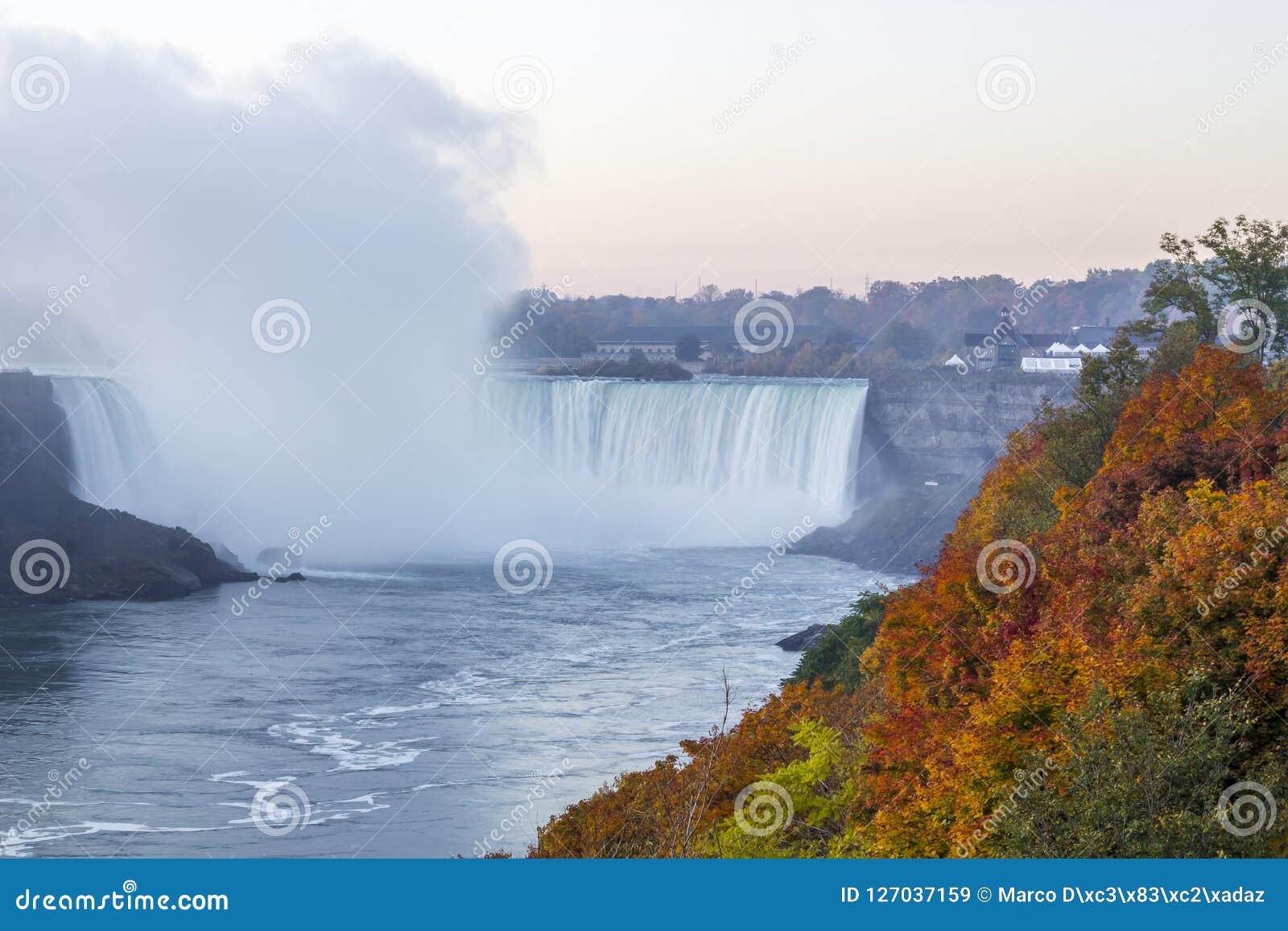 Niagara Falls in autumn stock image. Image of autumn - 127037159