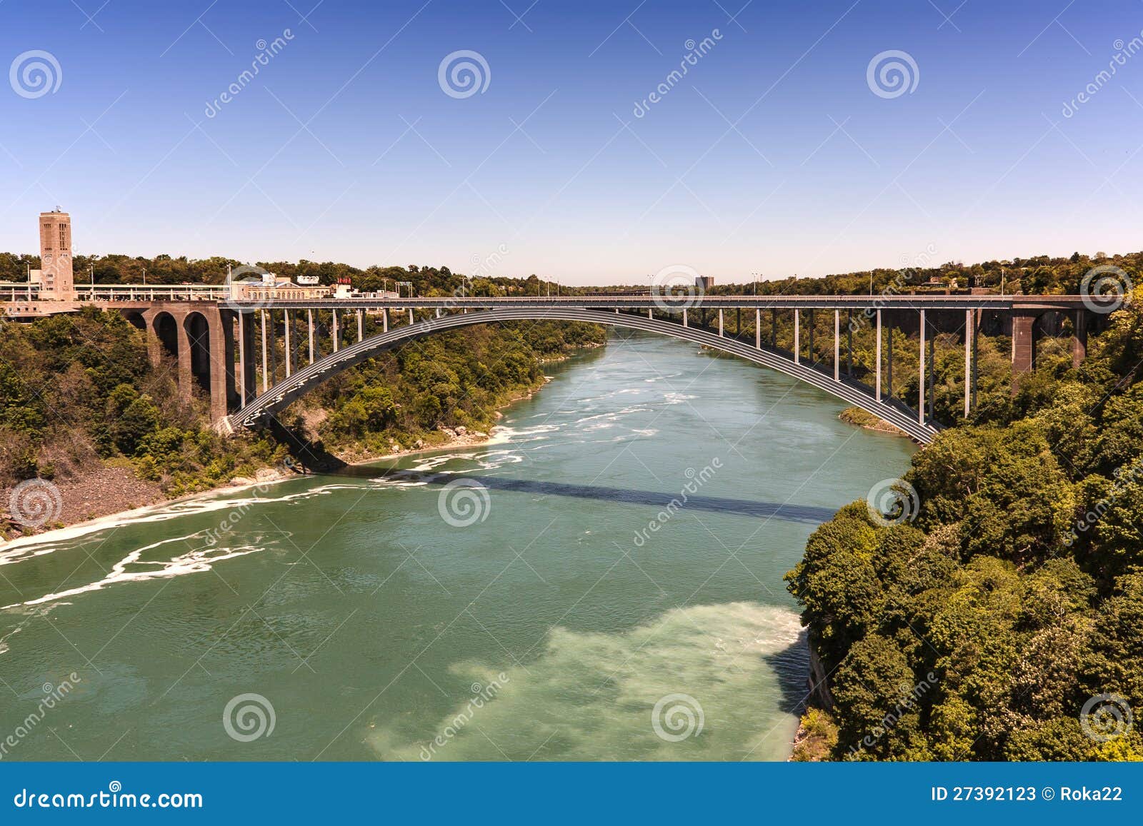 Niagara Falls Bridge stock image. Image of mist, travel - 27392123