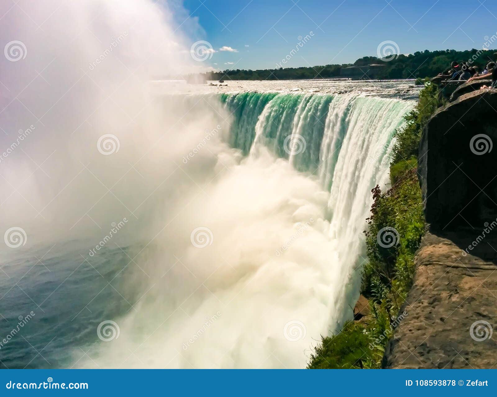 Niagara Falls, Dangerous Edge of Waterfall Stock Photo - Image of ...