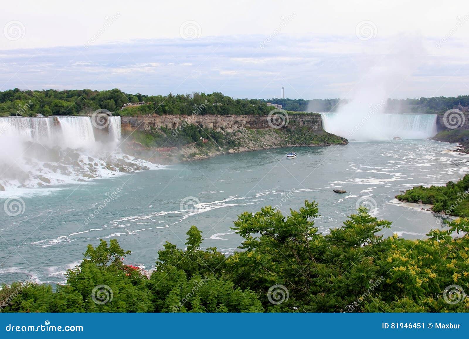 Niagara Falls Landscape stock image. Image of mist, rocks - 81946451
