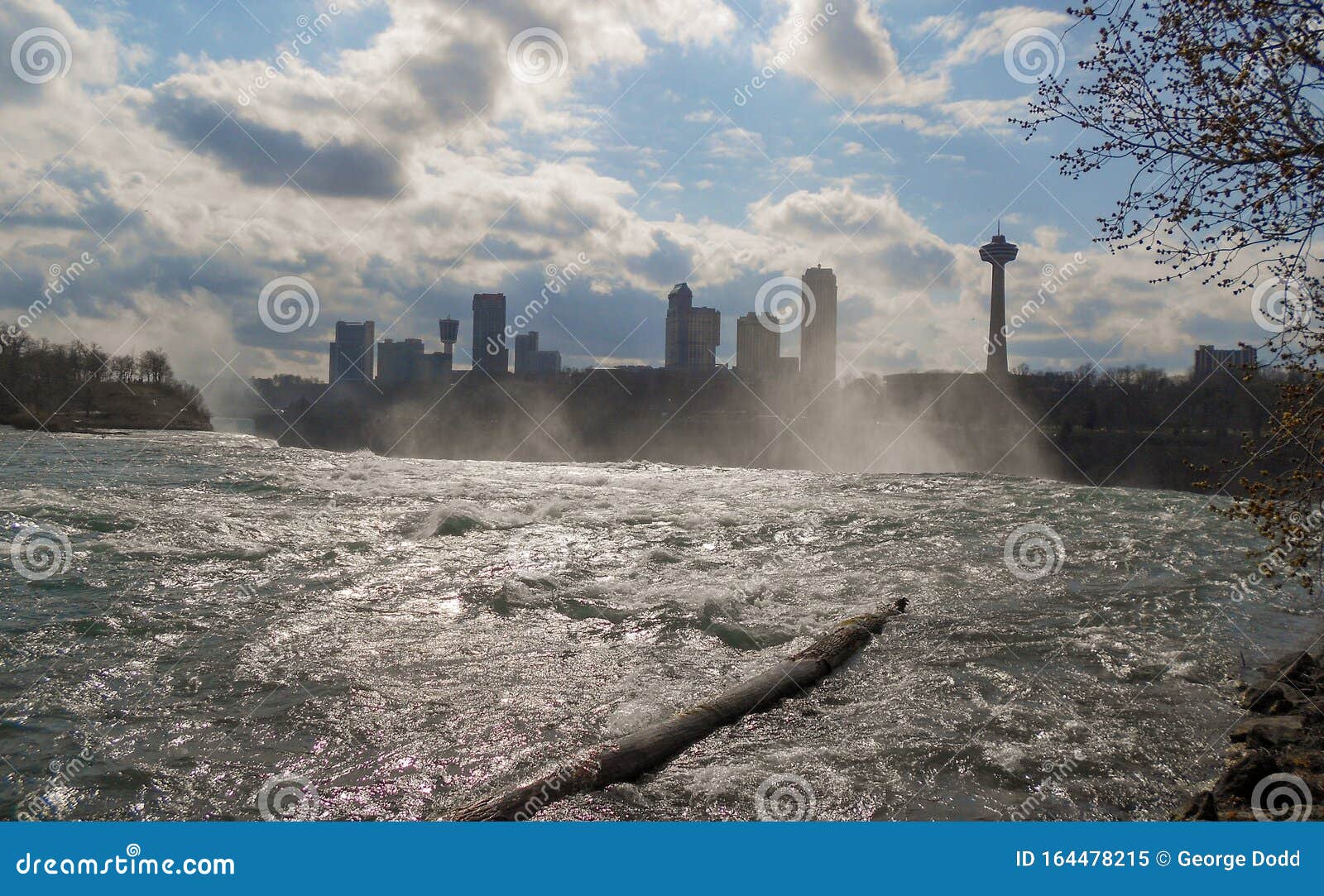 Niagara Falls New York Riverside Skyline Stock Image - Image of york ...