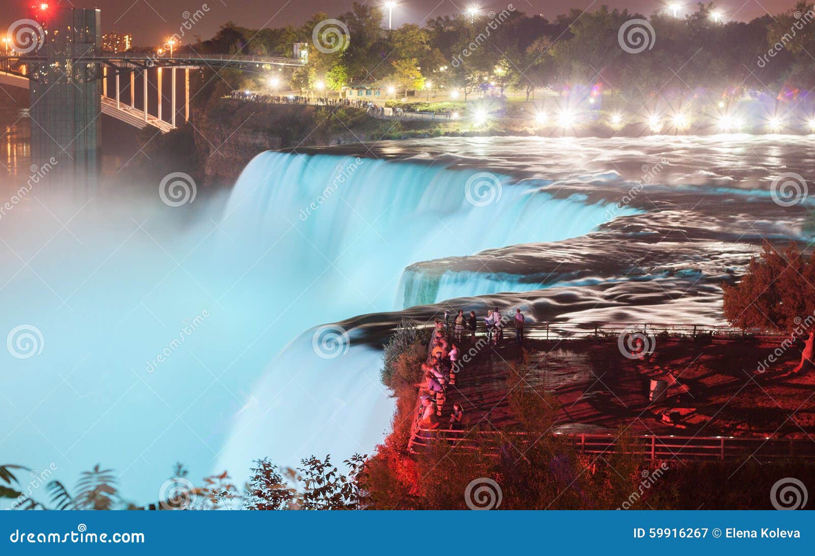 Niagara Falls at night editorial photography. Image of water - 59916267