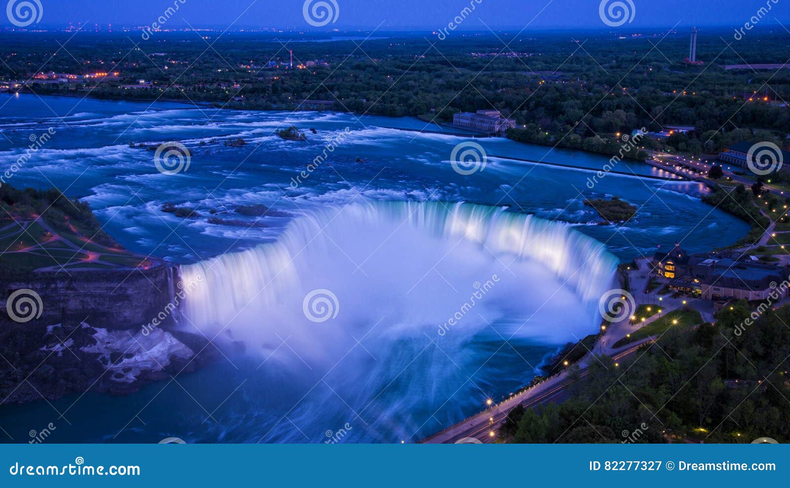 Niagara falls at night stock image. Image of falls, sunset - 82277327