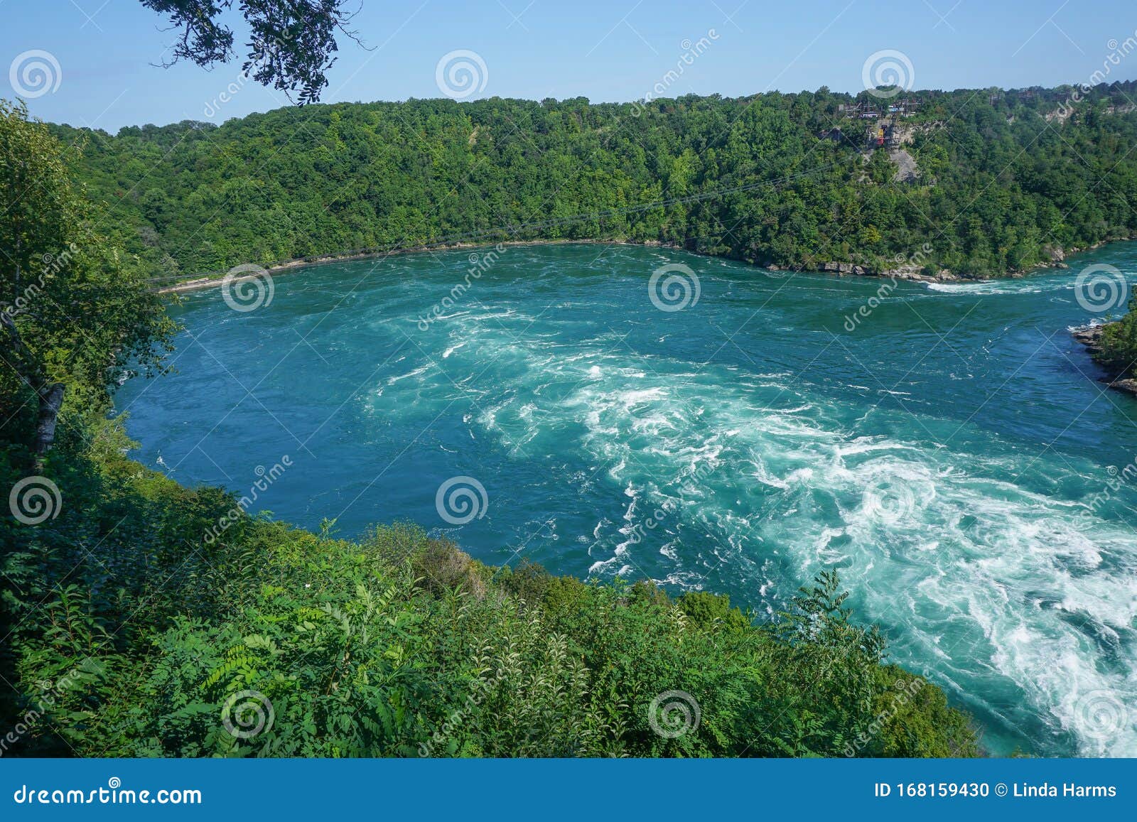 Whirlpool Rapids Bridge Border Crossing At Niagara Falls. Clear Sunny ...